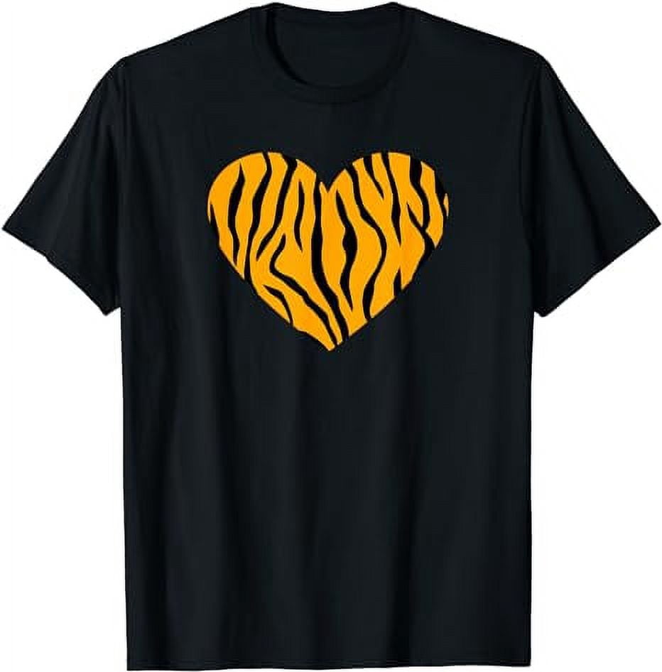 Cool Animal Tiger Print Heart T-Shirt - Walmart.com