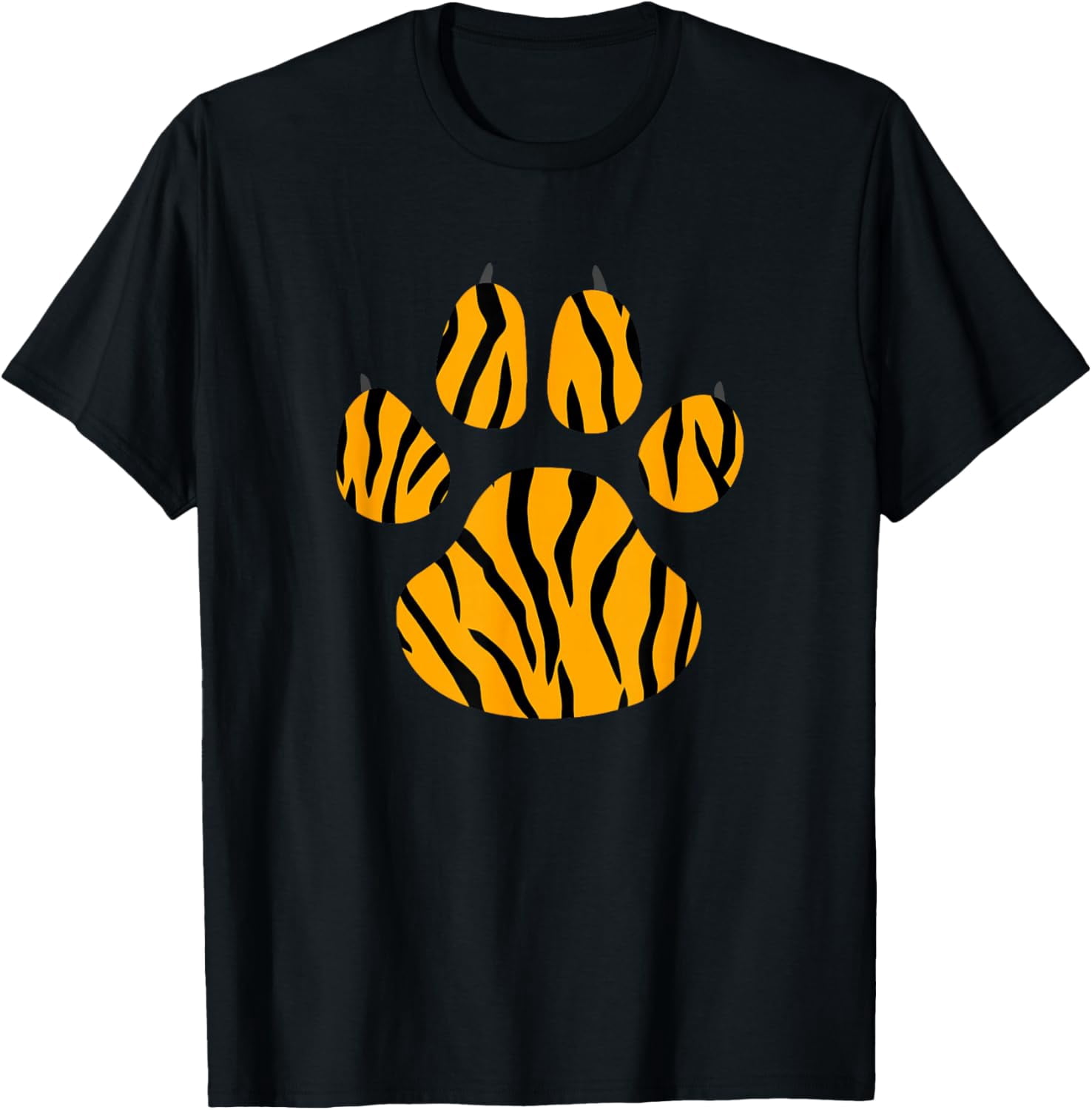 Cool Animal Tiger Print Paw T-Shirt- Classic Unisex 100% Cotton Crew ...