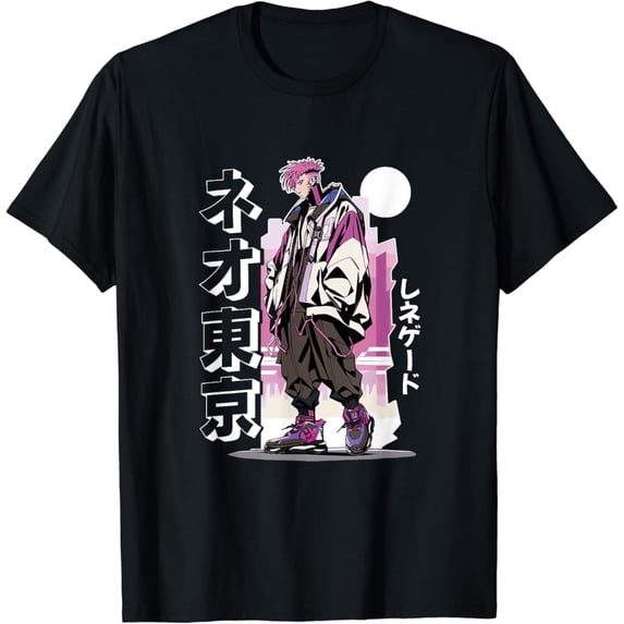 Cool Anime Boy Streetwear Style Japanese Manga Graphic T-Shirt Vintage ...