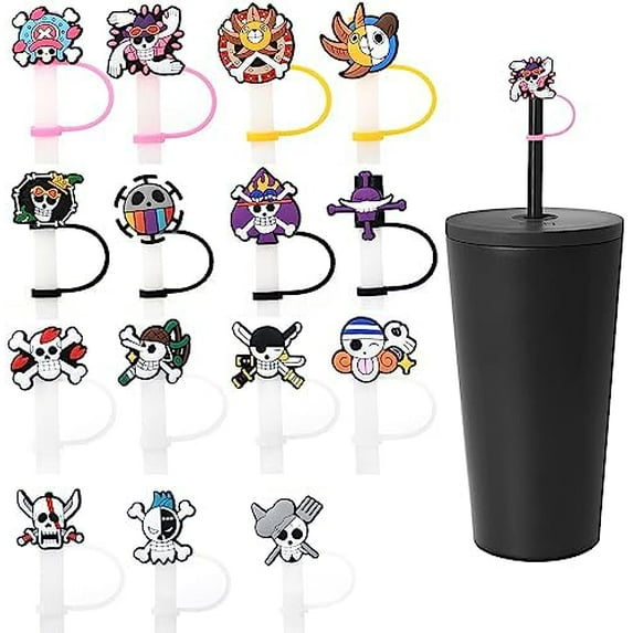 Cool Anime Straw Covers (15 Pcs) 6-8 mm (0.2-0.3 Inch), Silicone ...