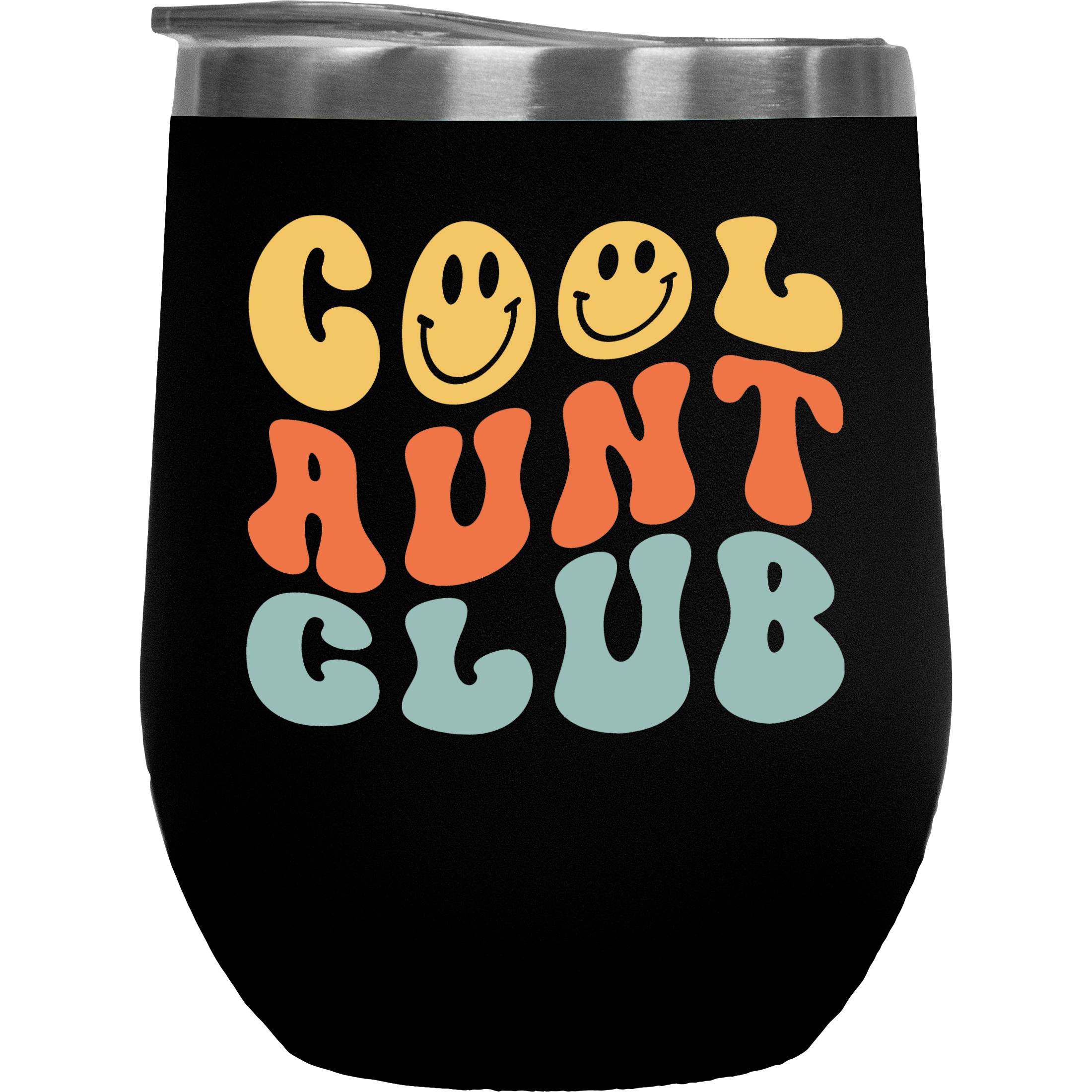 Cool Aunt Club, Association of Aunties Themed, Groovy Retro Wavy Text ...