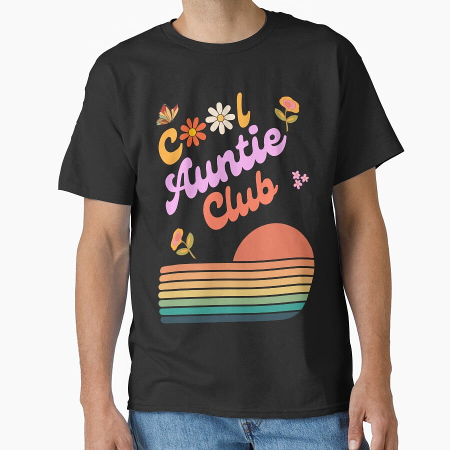 Cool Auntie Club Retro Cute Fun Family Theme Holiday Unisex T-Shirt, up ...