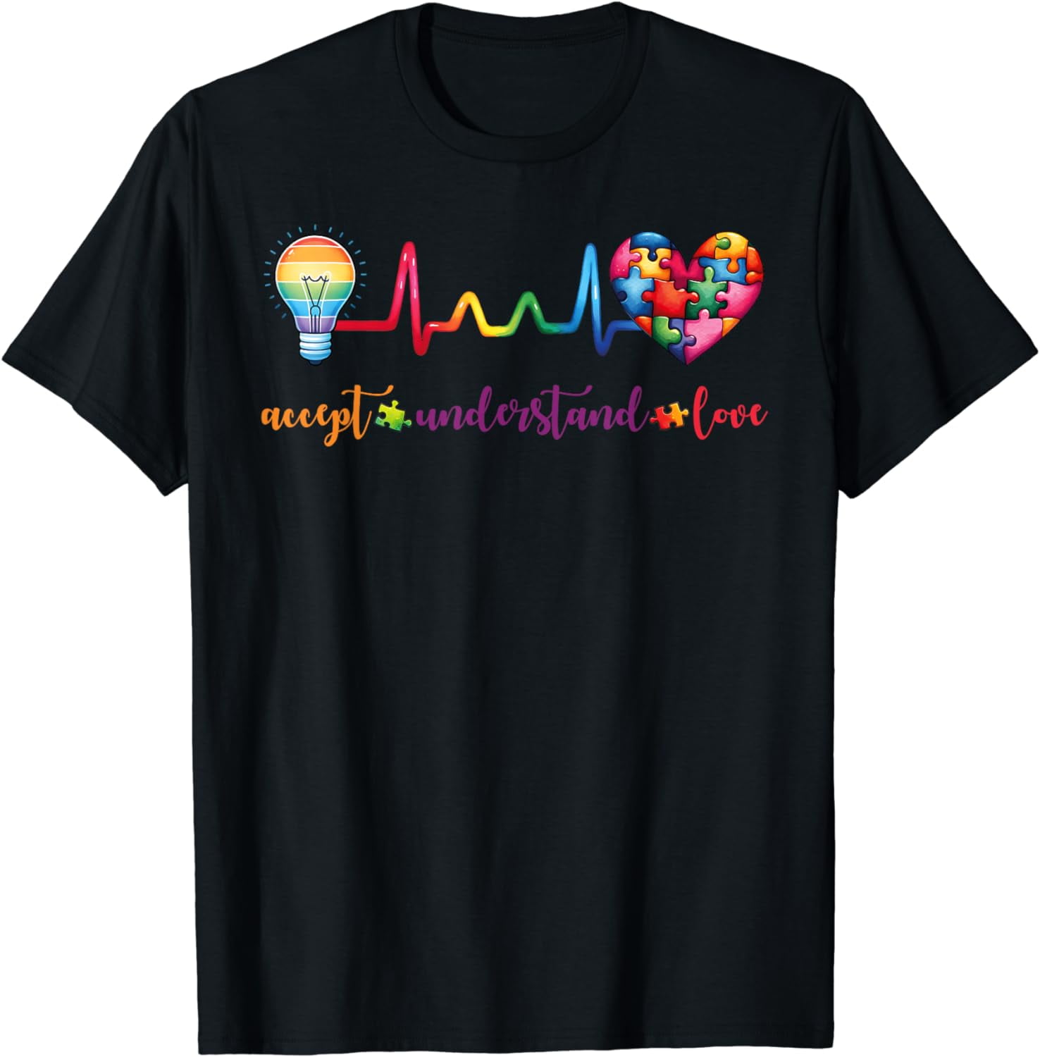 Cool Autism Awareness, Autistic Accept Understand Love Teach T-Shirt ...