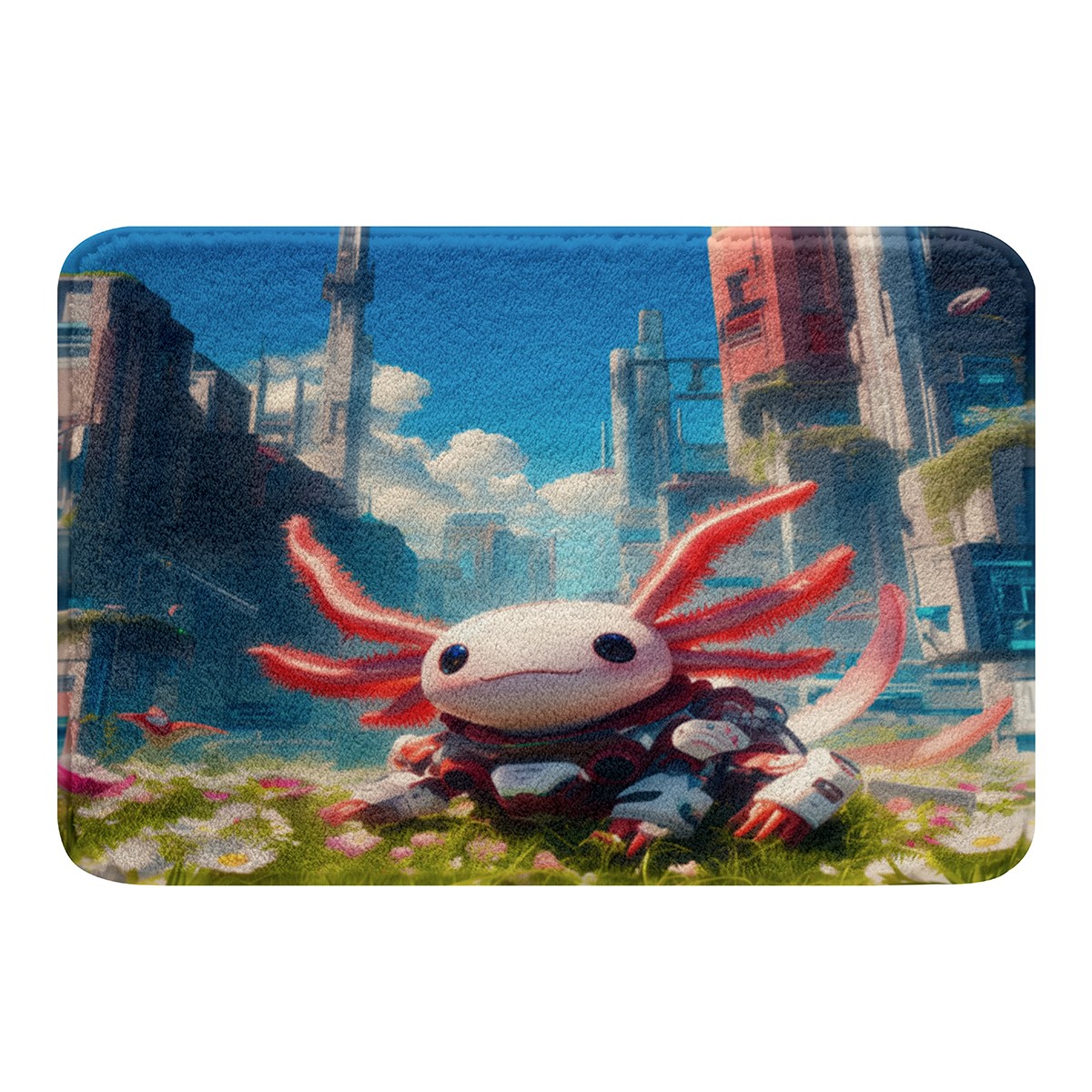 Cool Axolotl Bathroom Rug Robot Animal Axolotl 16"X24" Bath Mat Non ...
