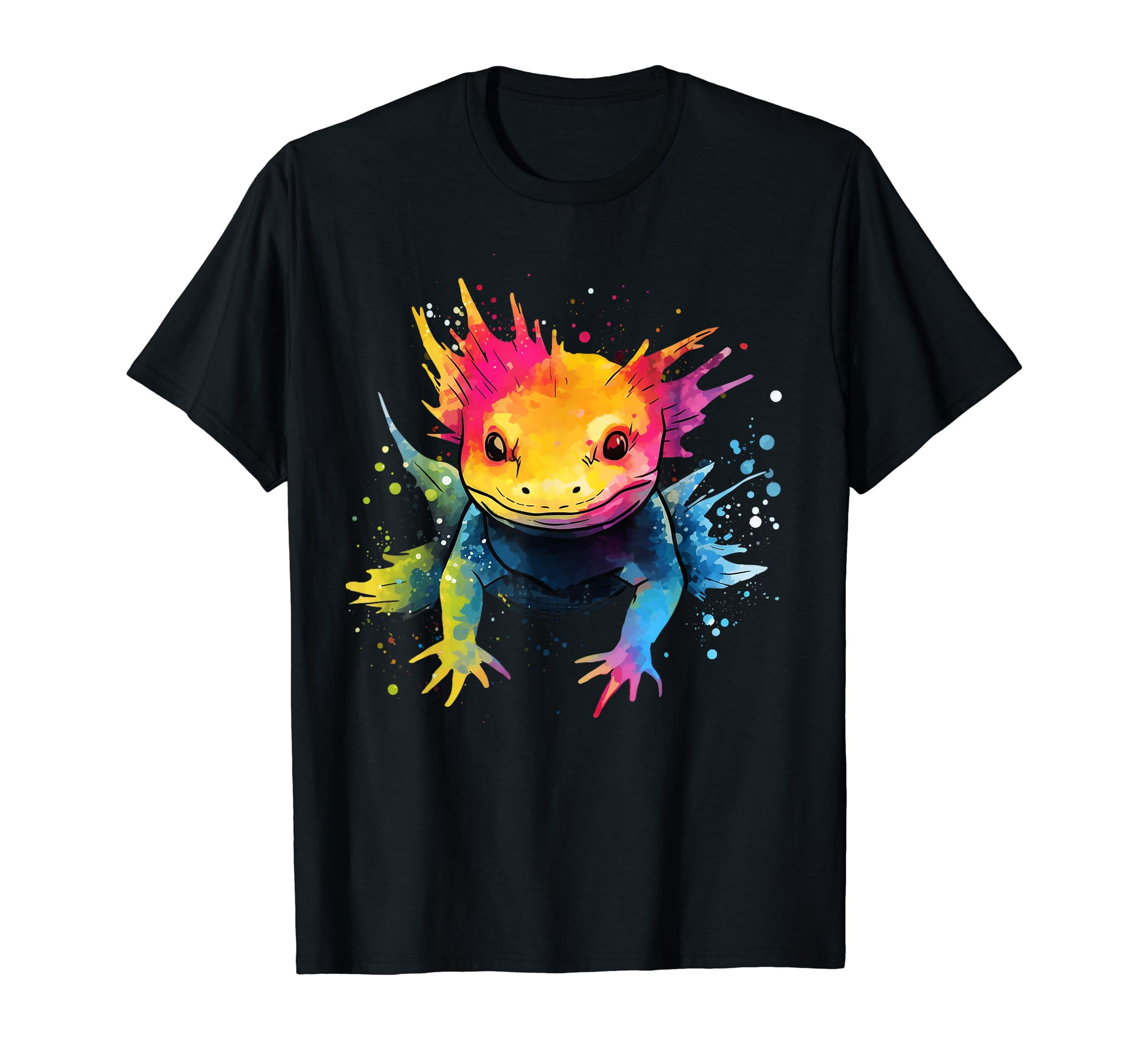 Cool Axolotl on colorful painted Axolotl T-Shirt - Walmart.com