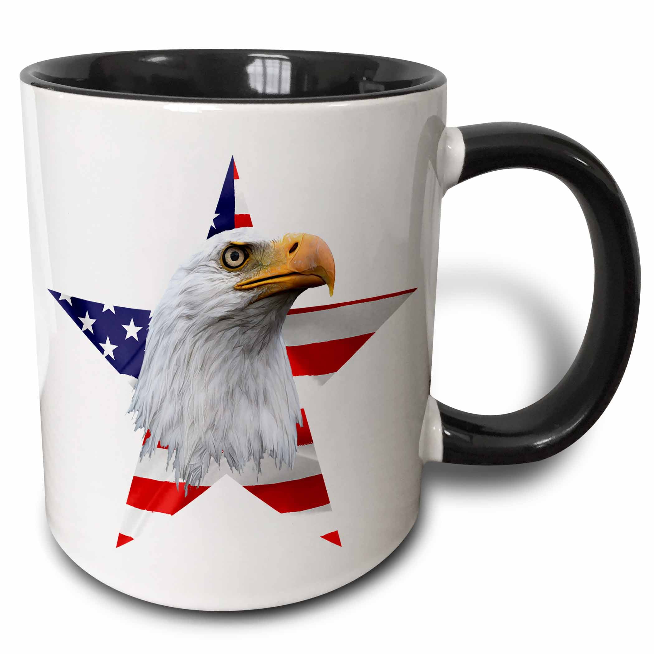 3drose, Cool Bald Eagle Head Over the Star, the Usa Flag. a Patriotic ...