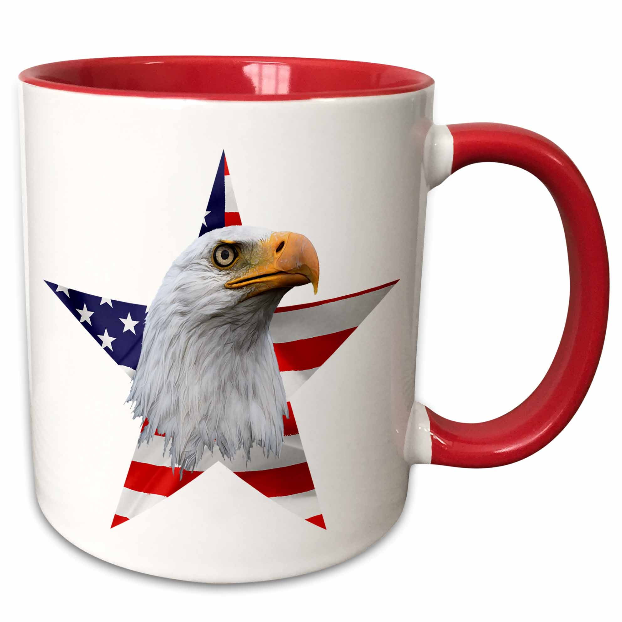 3drose, Cool Bald Eagle Head Over the Star, the Usa Flag. a Patriotic ...