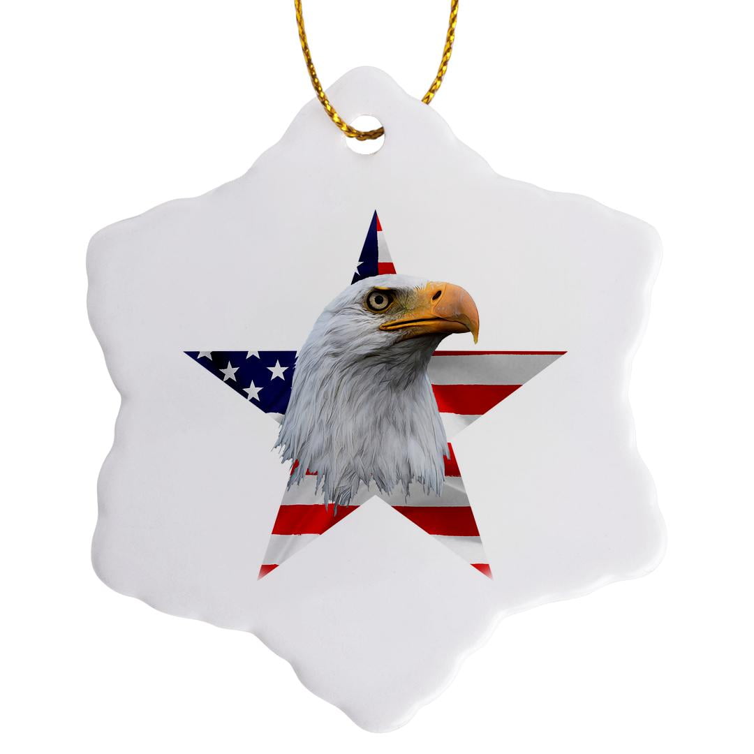 3drose, Cool Bald Eagle Head over the Star, the Usa Flag. a Patriotic ...