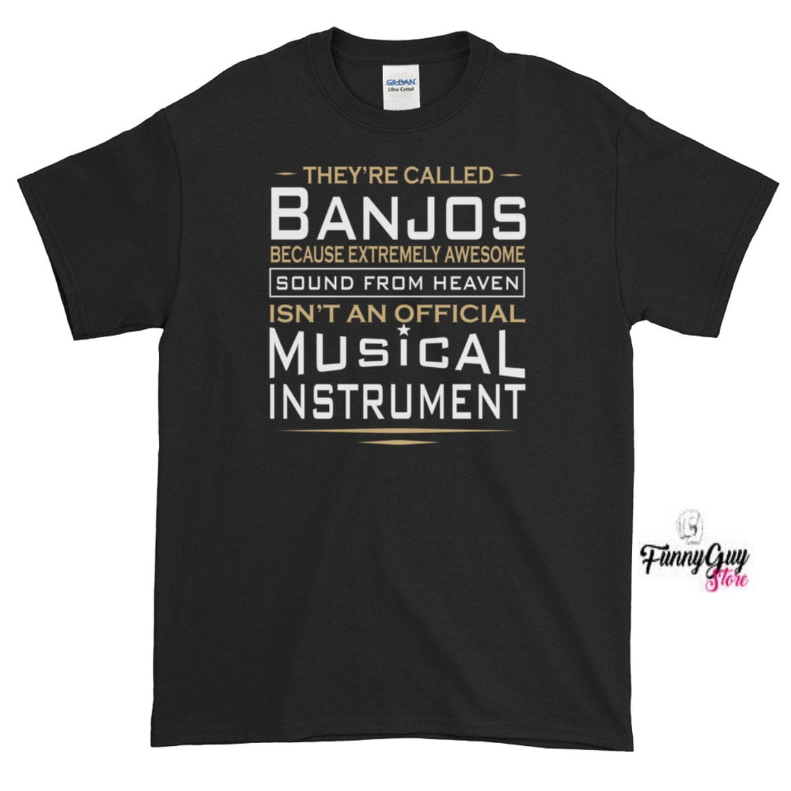 Cool Banjo Player Gift Bluegrass Country Music Instrument Graphic Tee ...