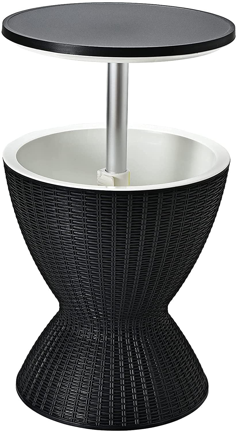 Cool Bar Table, 8 Gallon Beer and Wine Cooler, Rattan Style S Bar ...