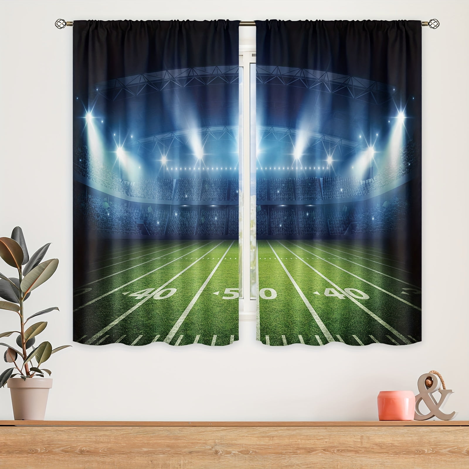 Cool Basketball Rugby Football Spaorts Boy Kid's Window Curtains Blinds ...