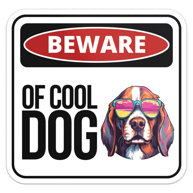 Cool Beagle Dog Beware Of Dog Sticker Phone Decal Water Bottle Stickers ...