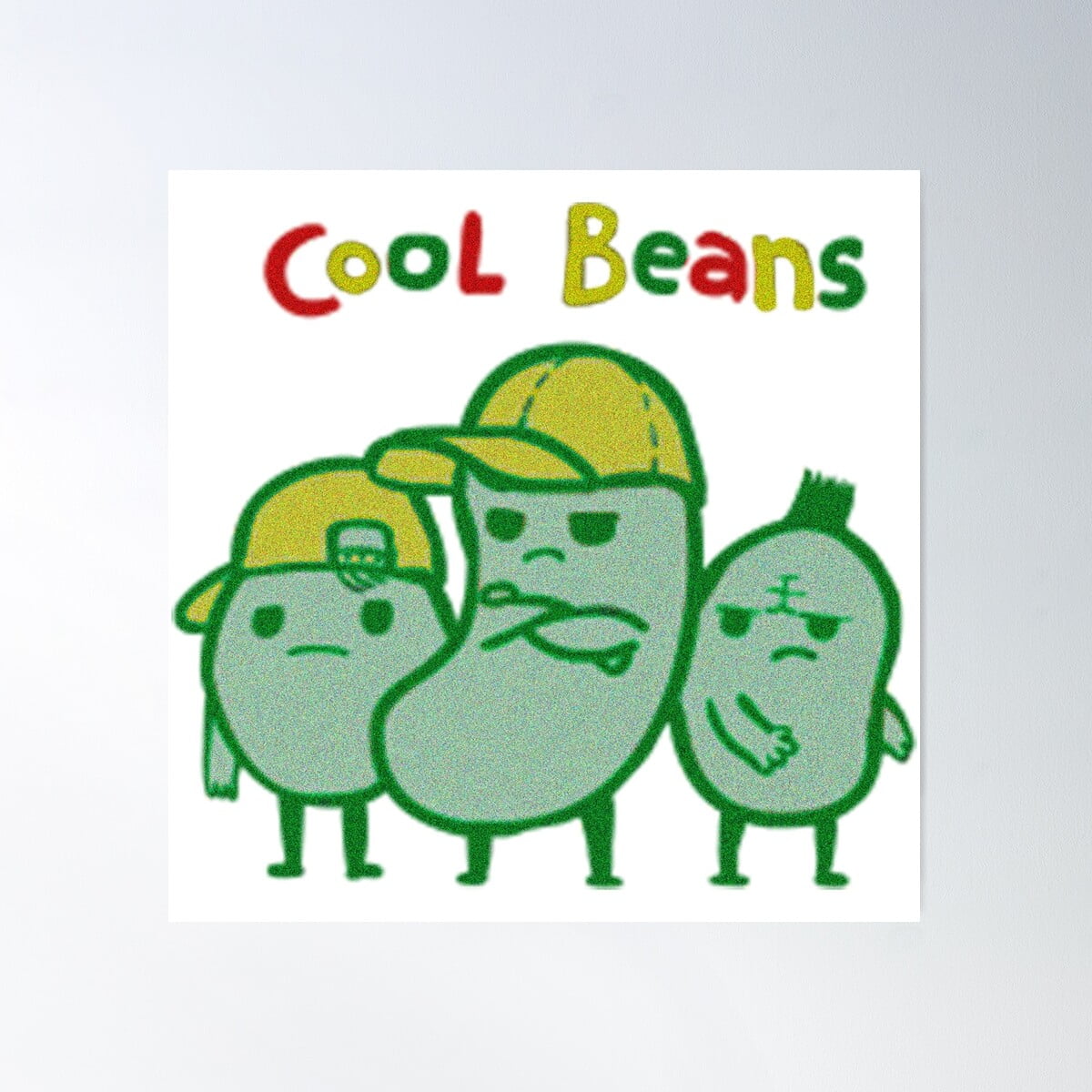 Cool Beans Green Edition Poster Wall Art, Modern Wall Decor For Living ...