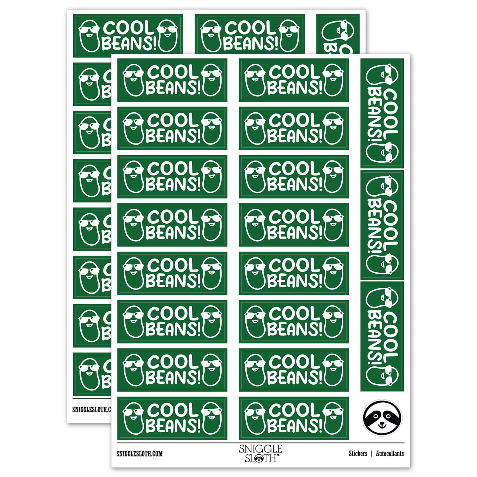 Cool Beans Teacher Student School Sticker Set - Dark Green - Gloss ...