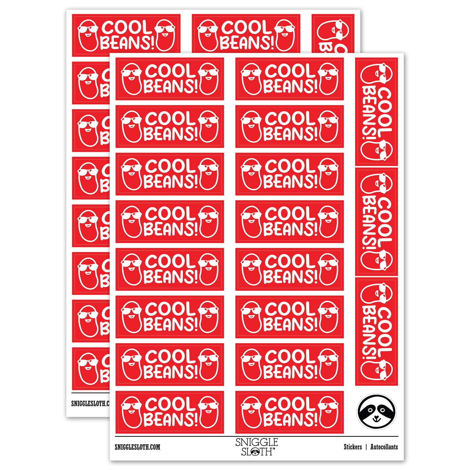 Cool Beans Teacher Student School Sticker Set - Red - Gloss Finish - 2. ...