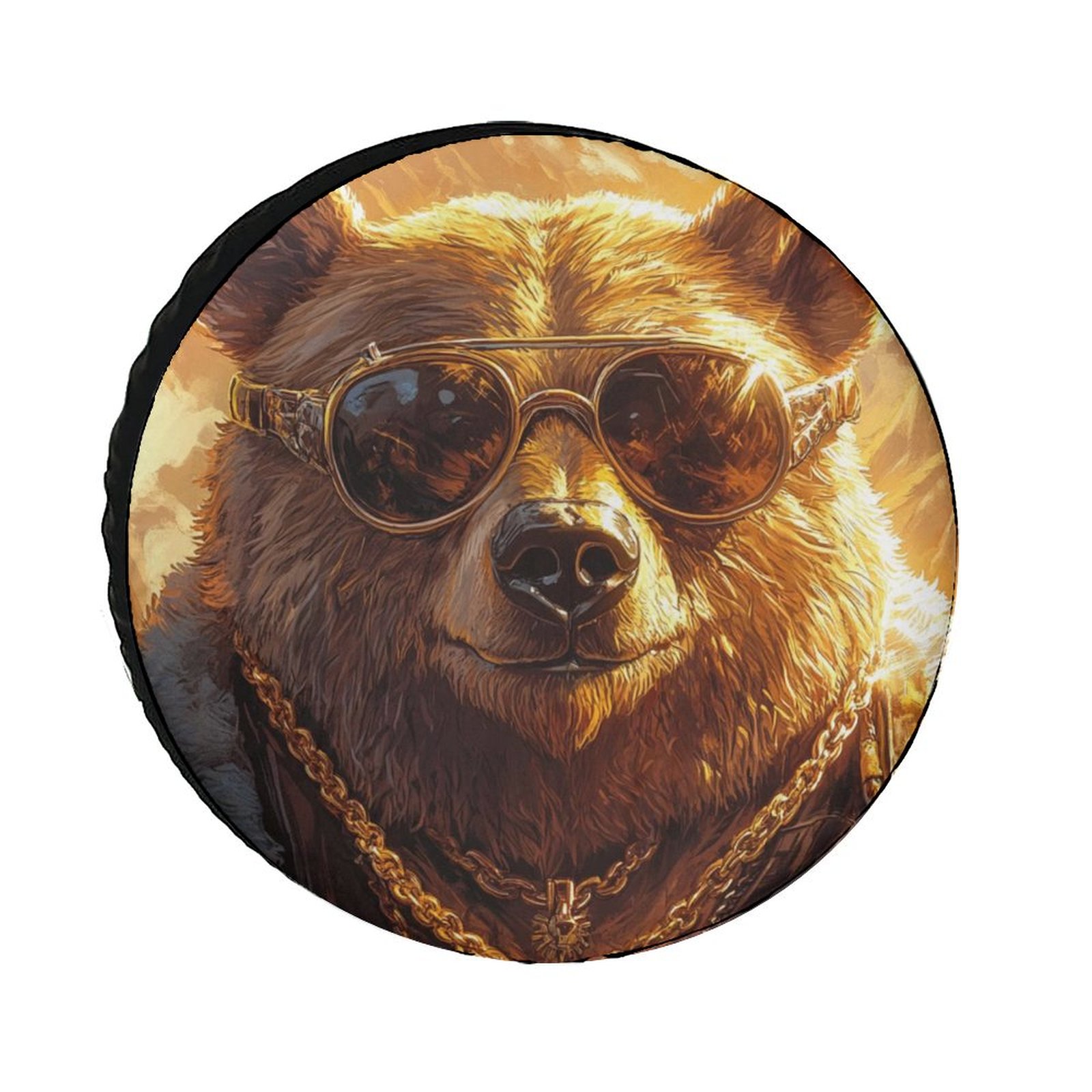 Cool Bear in Goggles Spare Tire Cover 14-16inch Universal Wheel Tire ...