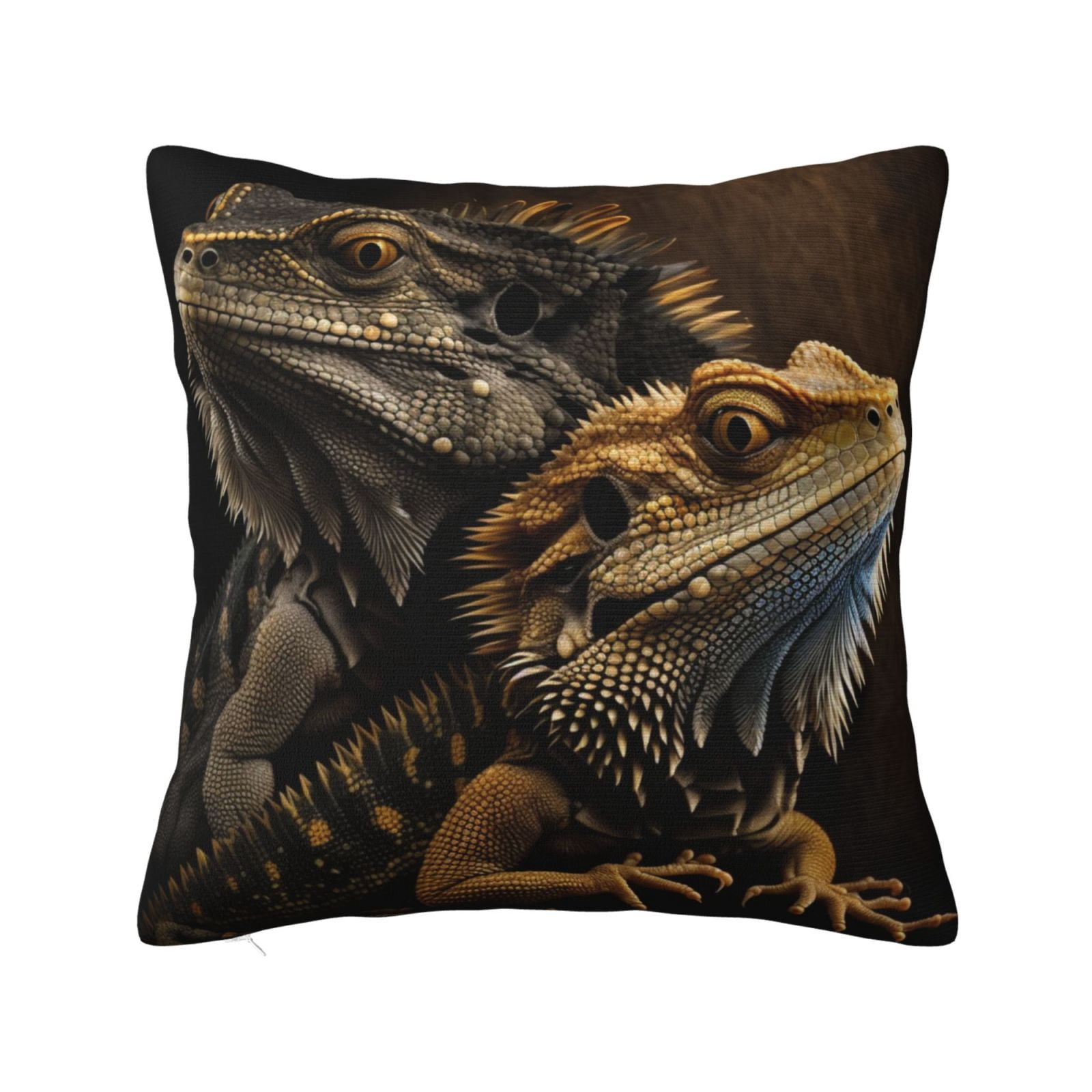 Cool Bearded Dragon Lizards Decorative Throw Pillow Cases Square ...