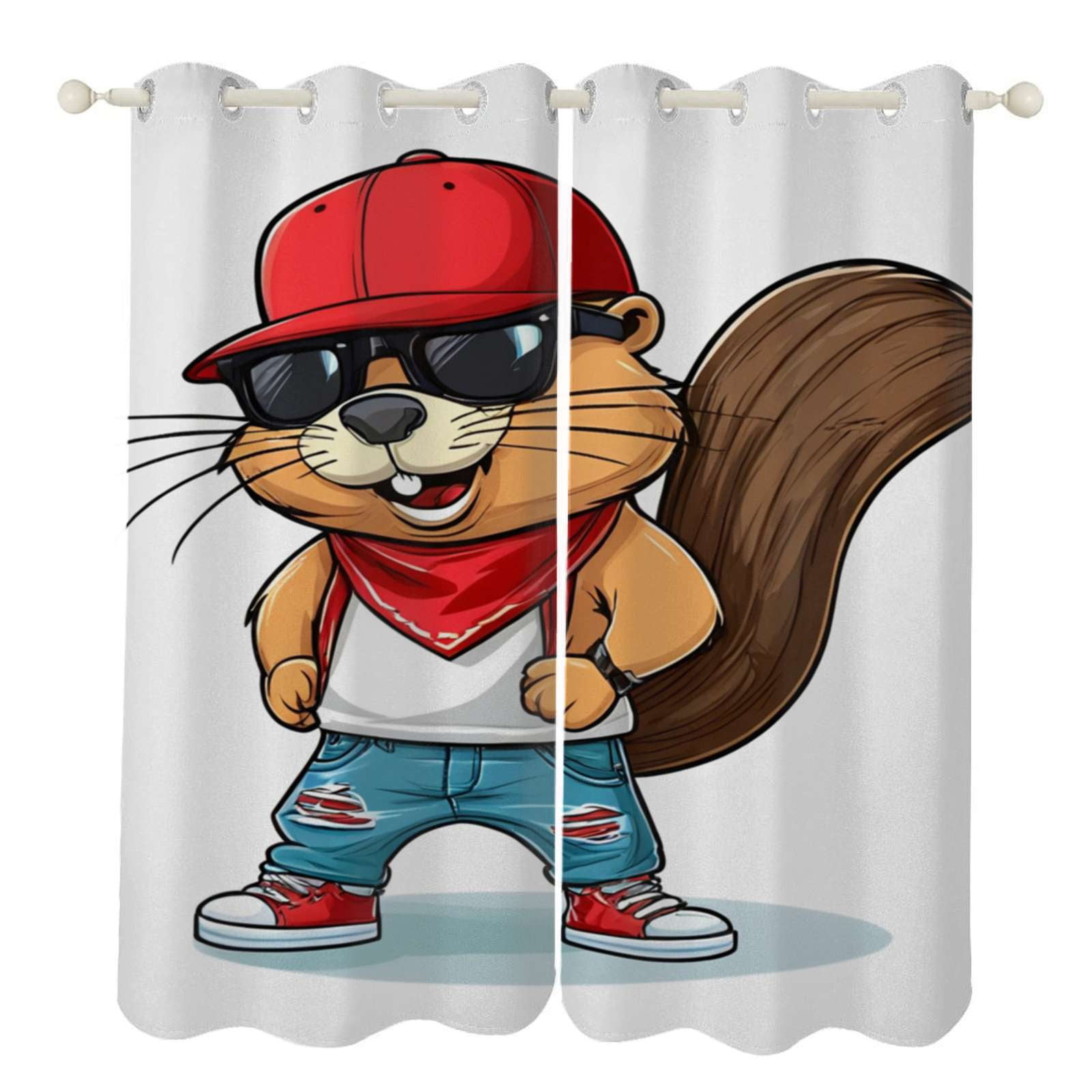 Cool Beaver Streetwear Sunshade Curtains Home Bedroom Living Room ...