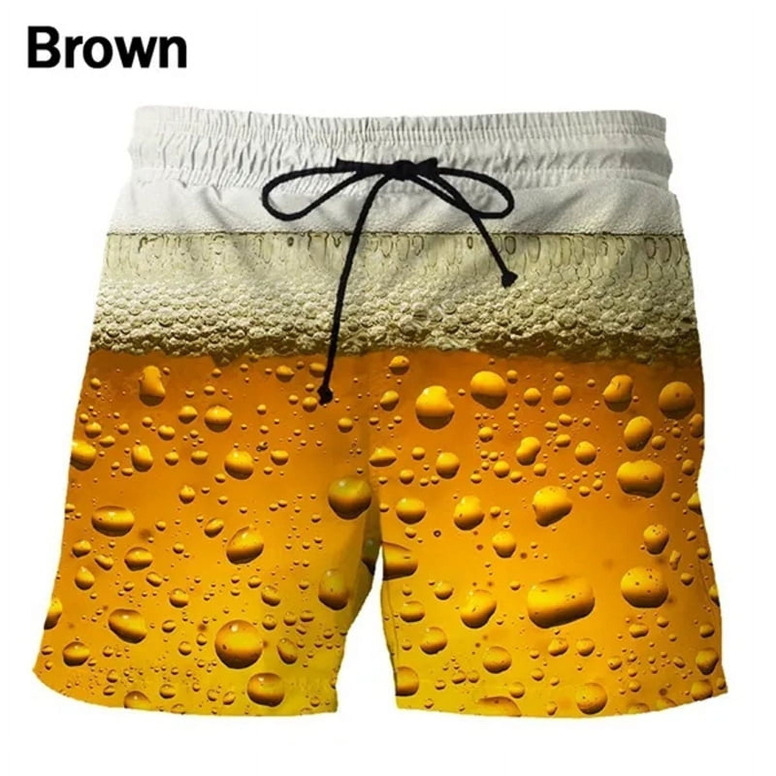 Cool Beer Beach Men Shorts 3D Printed Gym Board Shorts Fashion Hawaii ...