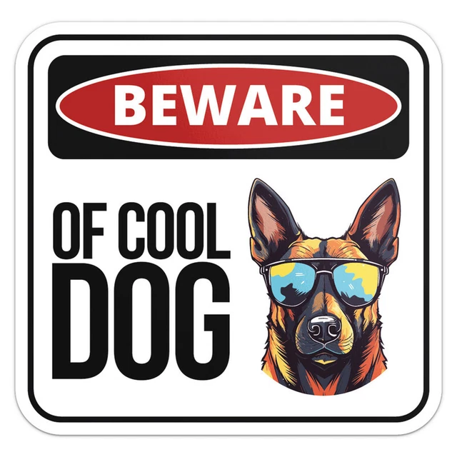 Cool Belgian Malinois Dog Beware Of Dog Sticker Phone Decal Water ...