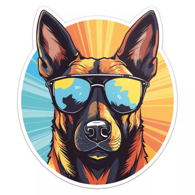 Cool Belgian Malinois Dog Sticker Phone Decal Water Bottle Stickers Car ...