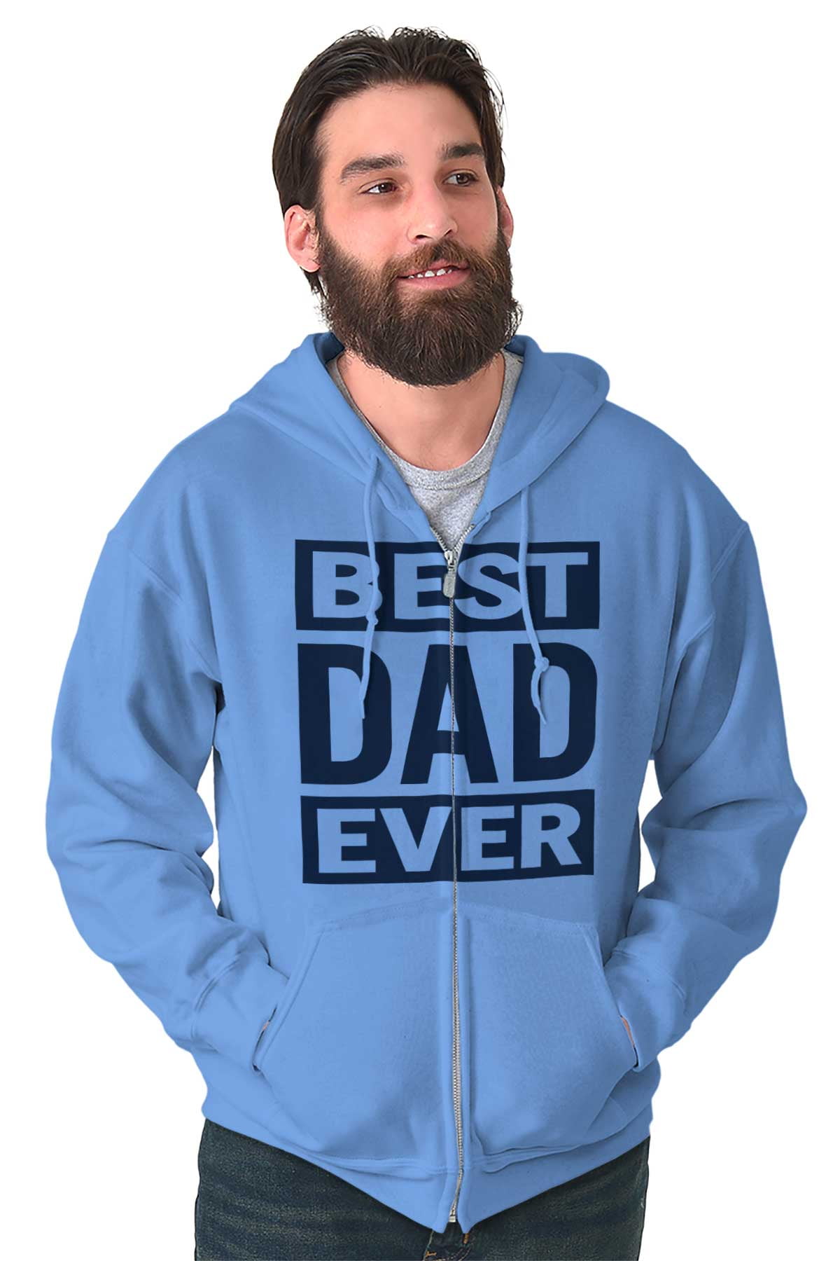 Cool Best Dad Ever Father's Day Zip Hoodie Sweatshirt Men Brisco Brands ...