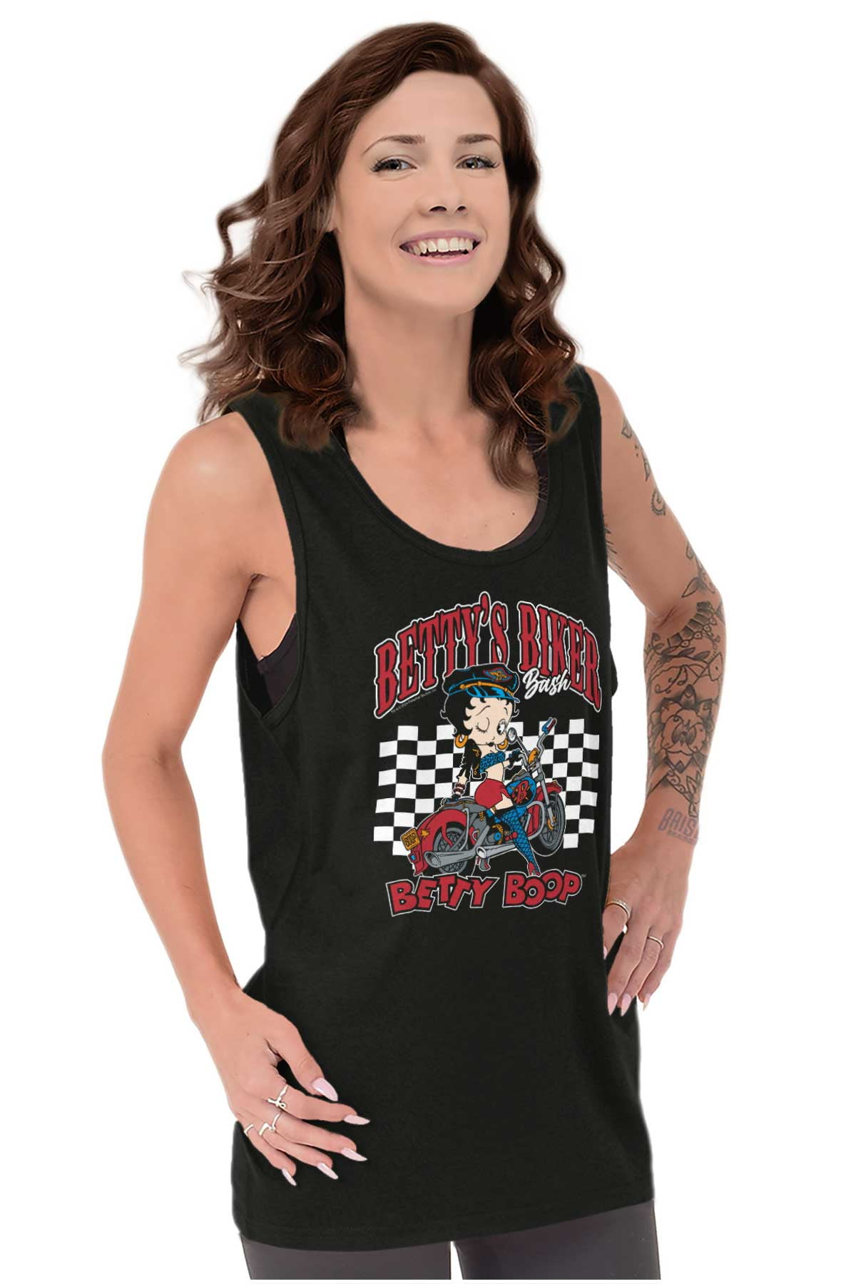 Cool Betty Boop Biker Bash Cartoon Women Plus Size Tank Top Brisco ...
