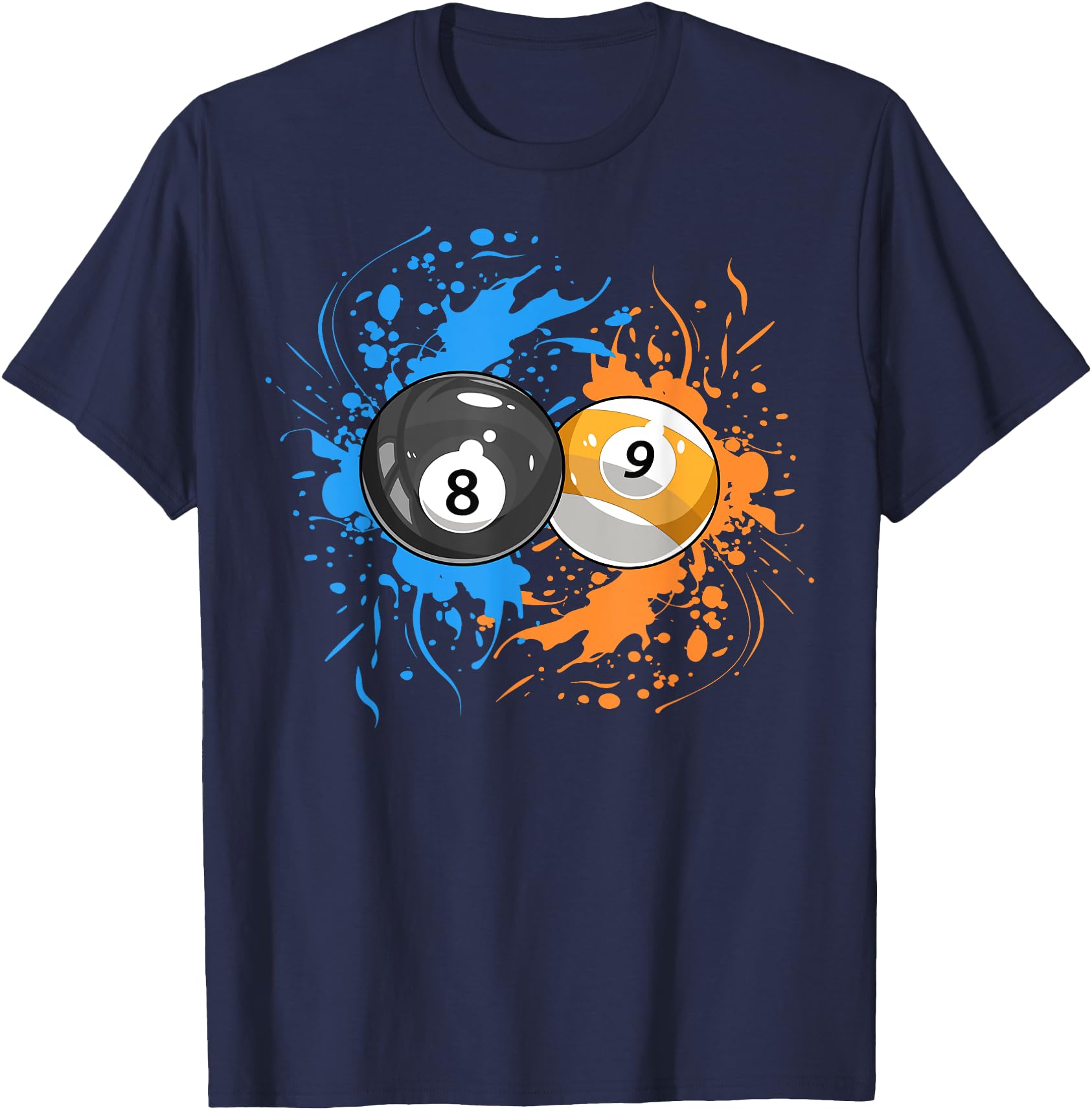 Cool Billiard Balls for 8- Ball and 9-Ball Player T-Shirt,Navy color ...