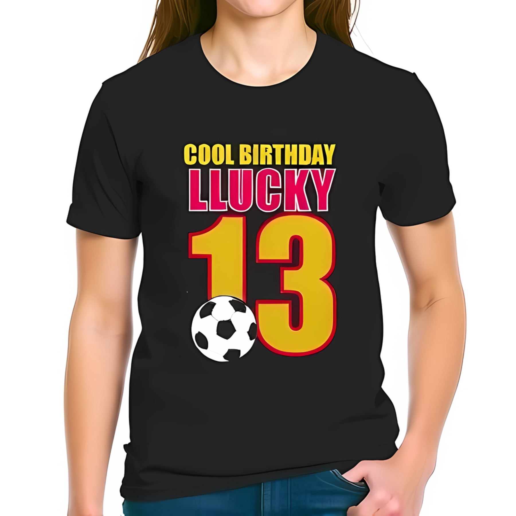 Cool Birthday 13 T-Shirt for Teens - Black Cotton Short Sleeve Tee with ...