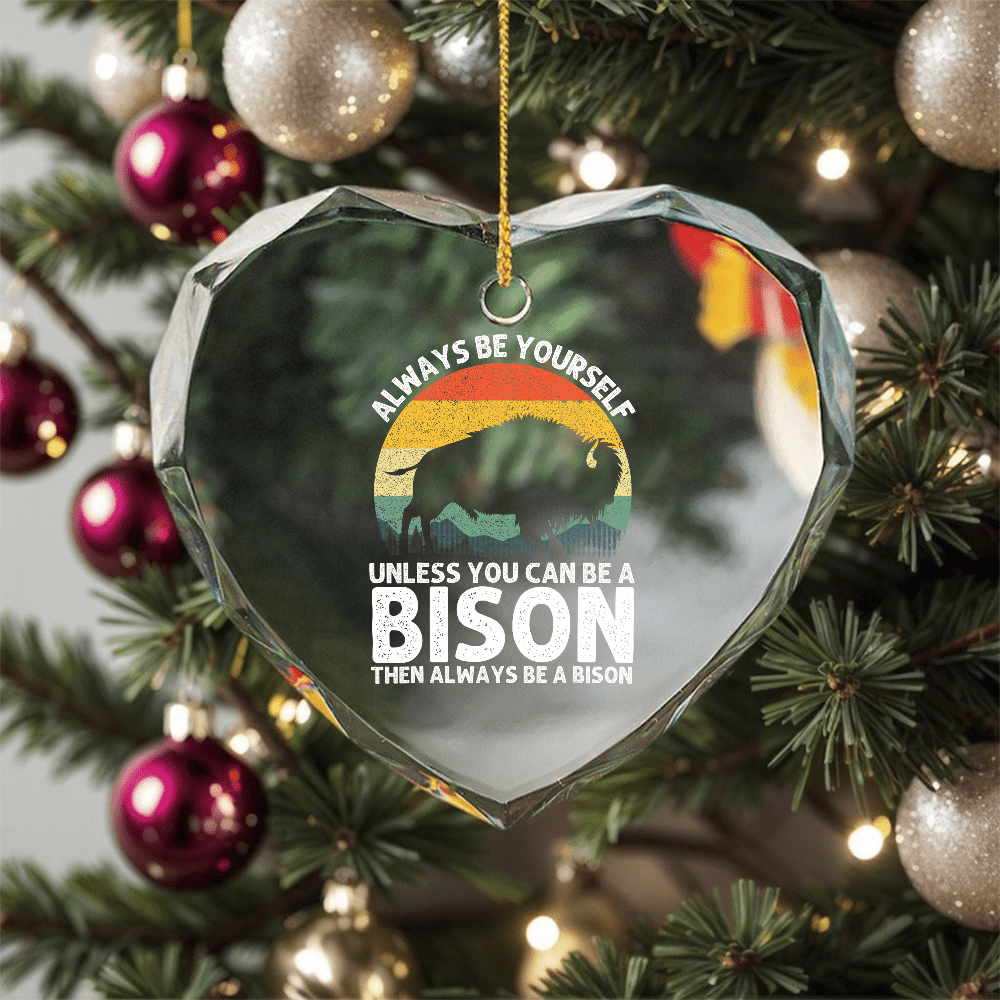 Cool Bison Design for Buffalo Animal Lovers Bison (1) Ornament, Crystal ...