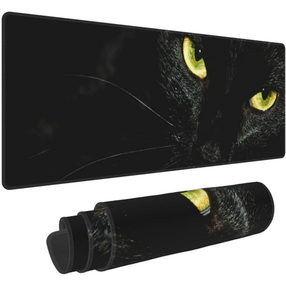 Cool Black Cat Gaming Mouse Pad XL, Large Non Slip Rubber Mousepad ...