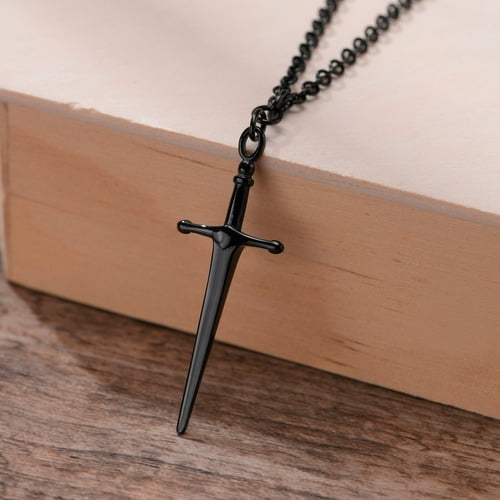 Cool Black Dagger Necklaces For Men, Stainless Steel Minima - Walmart.com