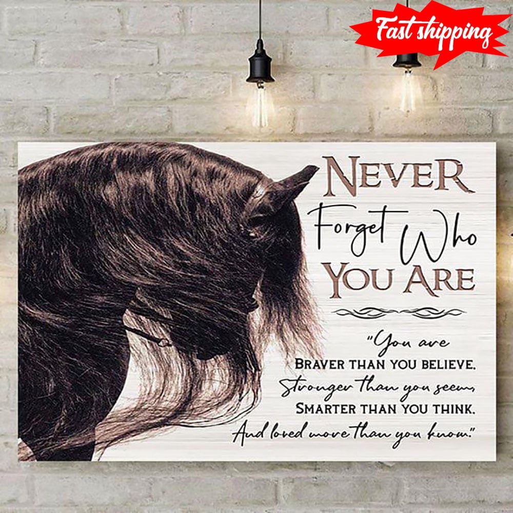 Cool Black Horse Never Forget Who You Are You Are Braver Than You ...