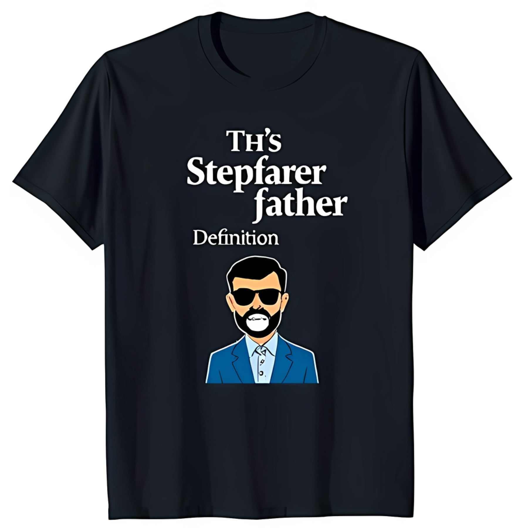 Cool Black T-Shirt with s Stepfarer Father Definition' Graphic ...