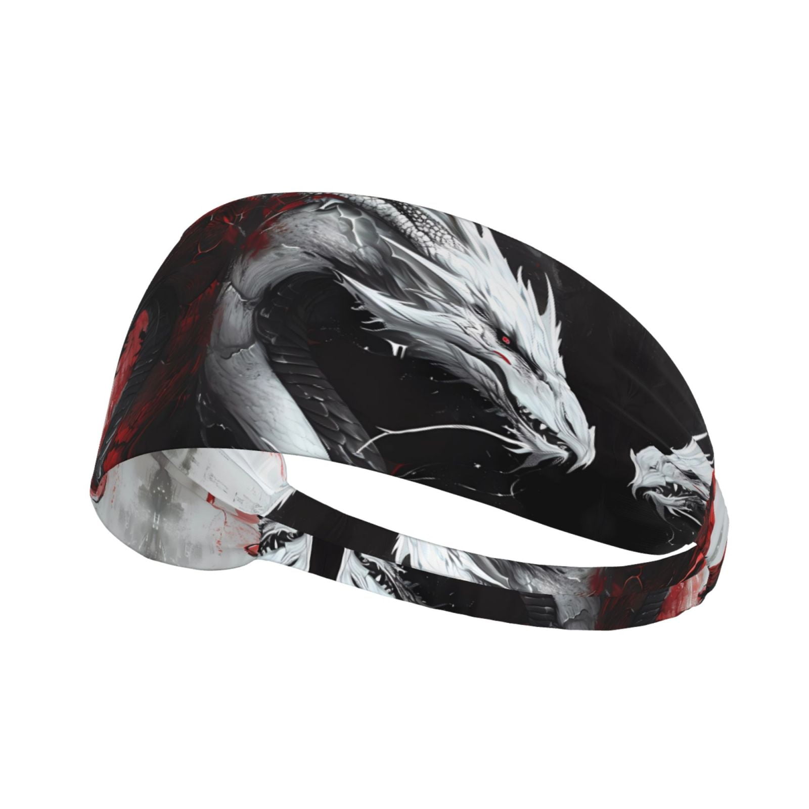 Cool Black and White Dragon Headbands for Women Men, Workout Elastic ...
