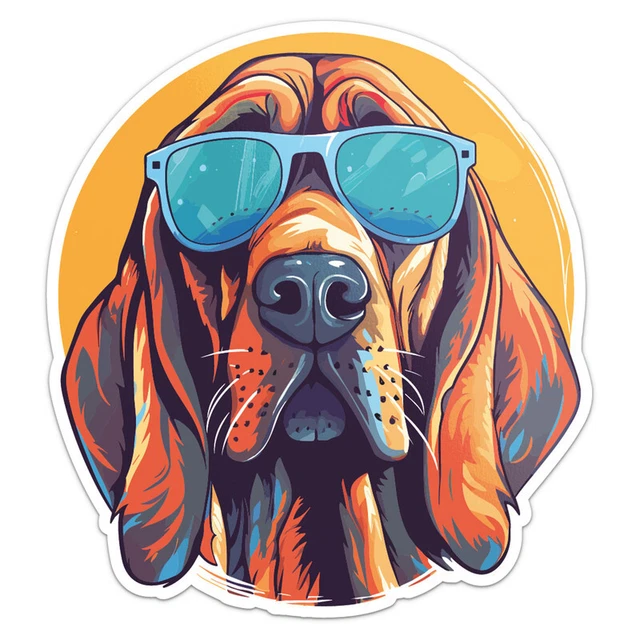 Cool Bloodhound Dog Sticker Phone Decal Water Bottle Stickers Car ...
