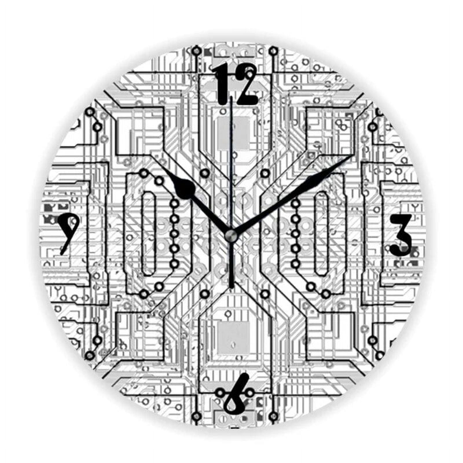 Cool Blue Computer Circuit Board Engineering Decorative Wall Clock for ...