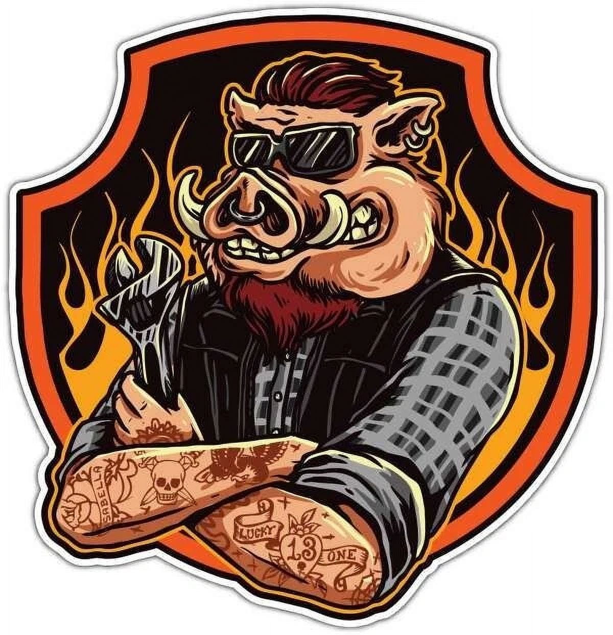 Cool Boar Red Bandana Razorback Hog Flame Car Window Stickerphone Decal ...