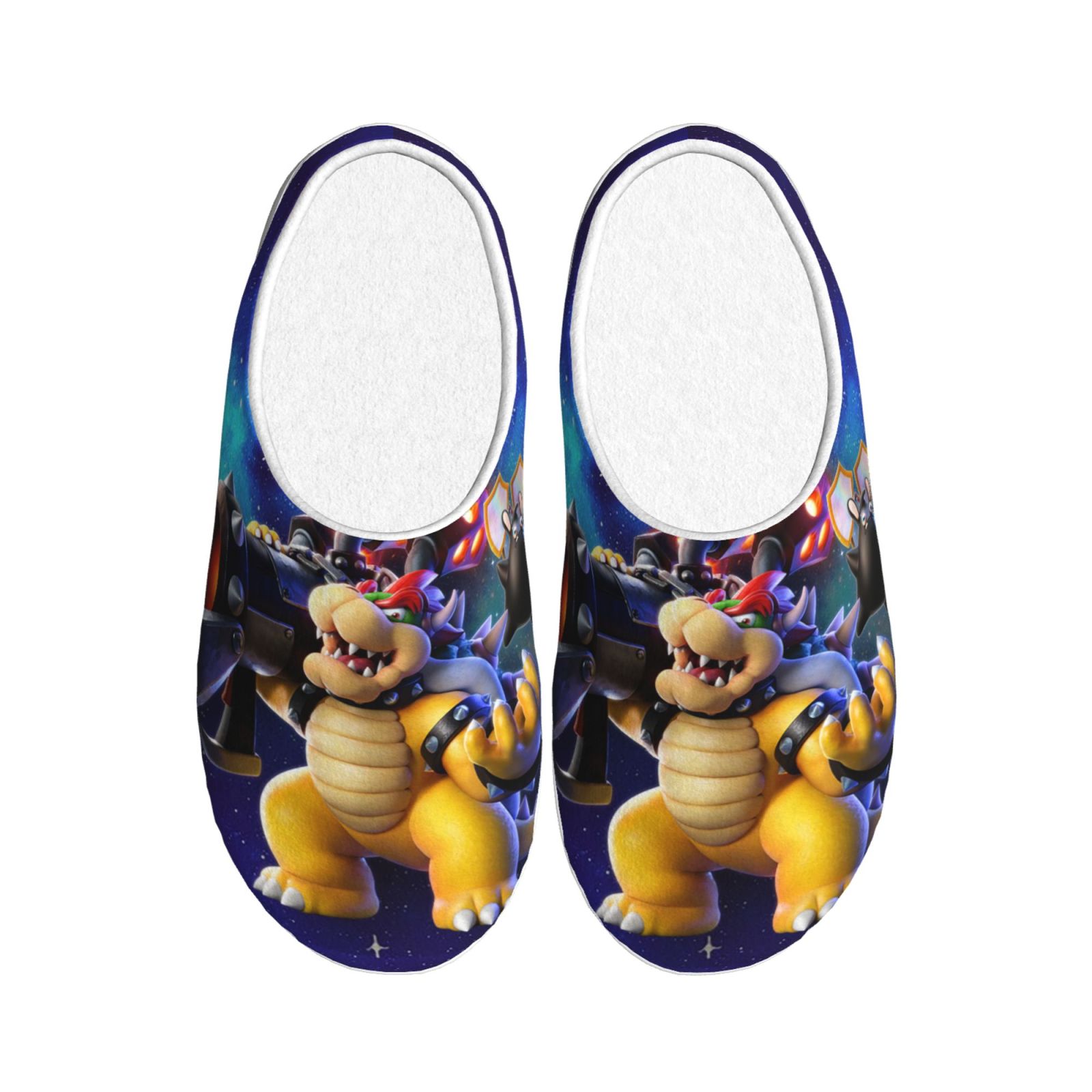 Cool Bowser Fluffy House Slippers Memory Foam Adult TPR Cotton Slipper ...