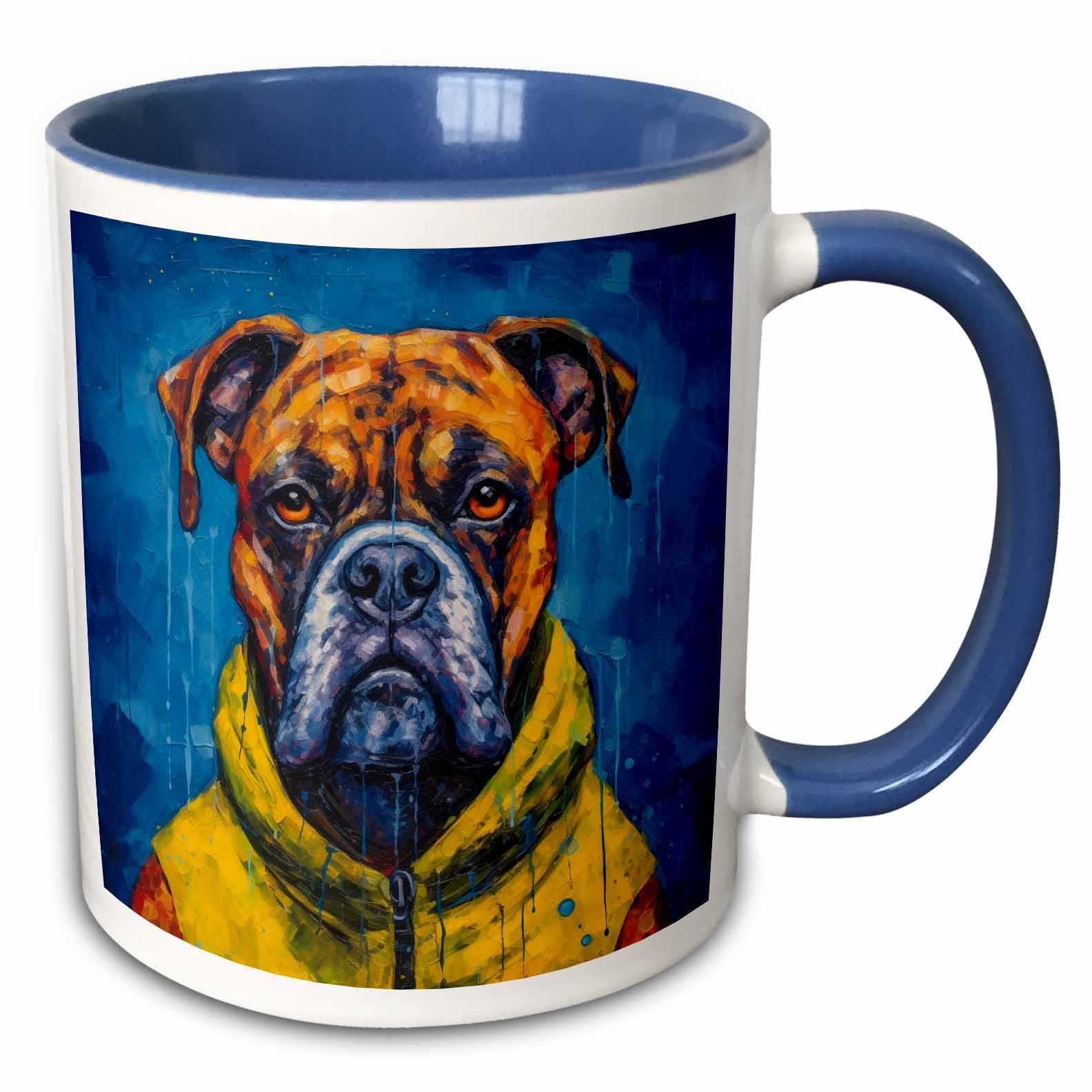 3drose, Cool Boxer Dog with Hoddie Portrait in Post-impressionism Style ...