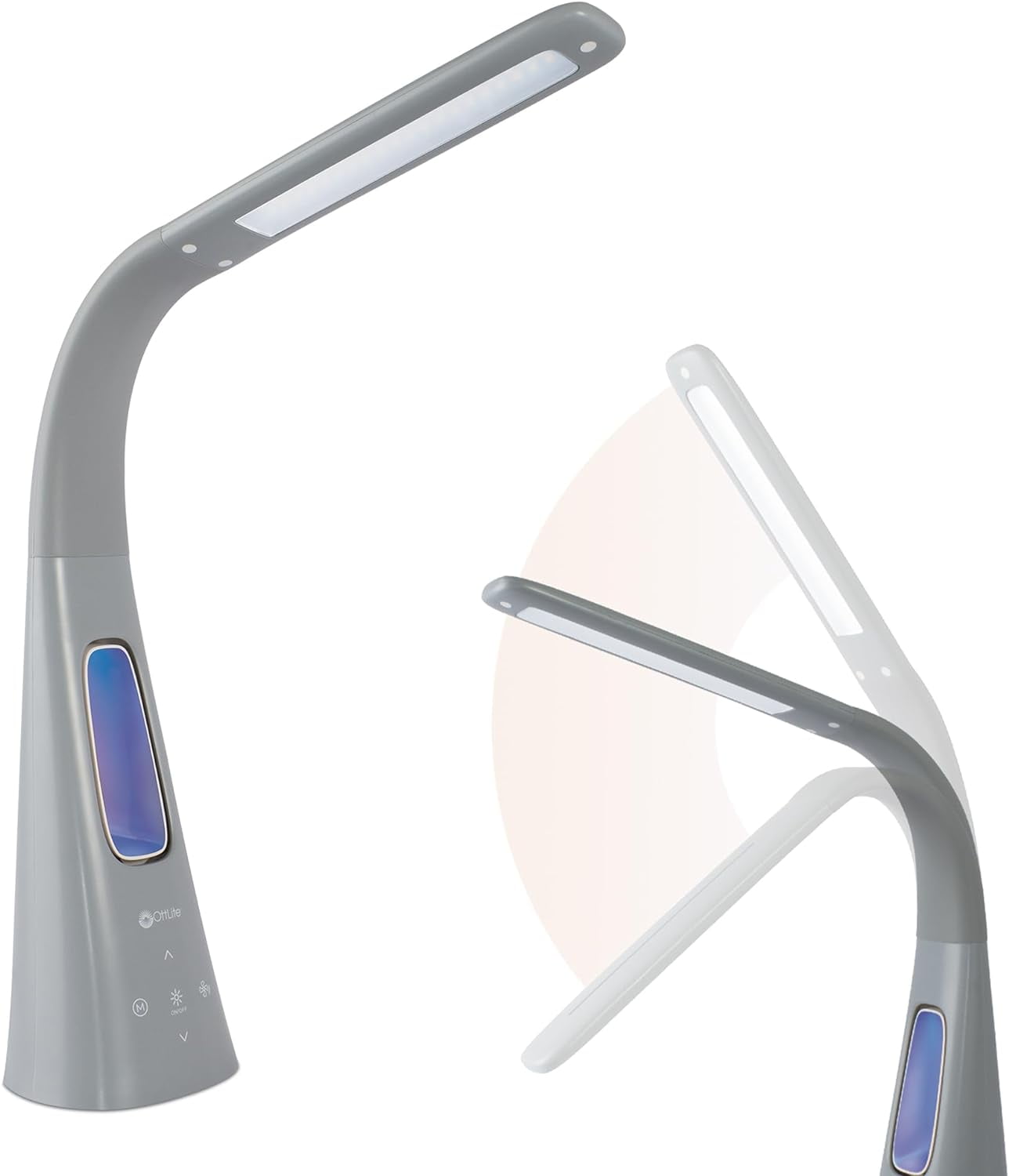 Cool Breeze LED Lamp with Fan (Gray) - 3-Speed Fan & 5 Brightness ...