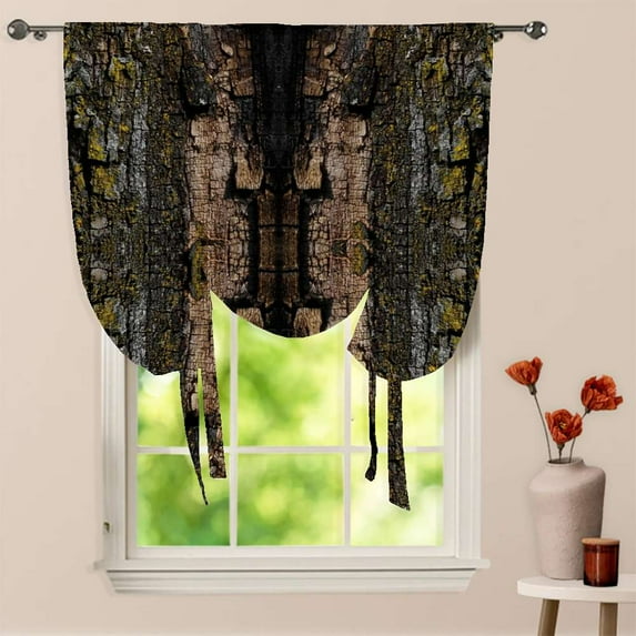 Cool Brown Wood Bark With Yellow Lichen Camo Texture Pattern Window ...