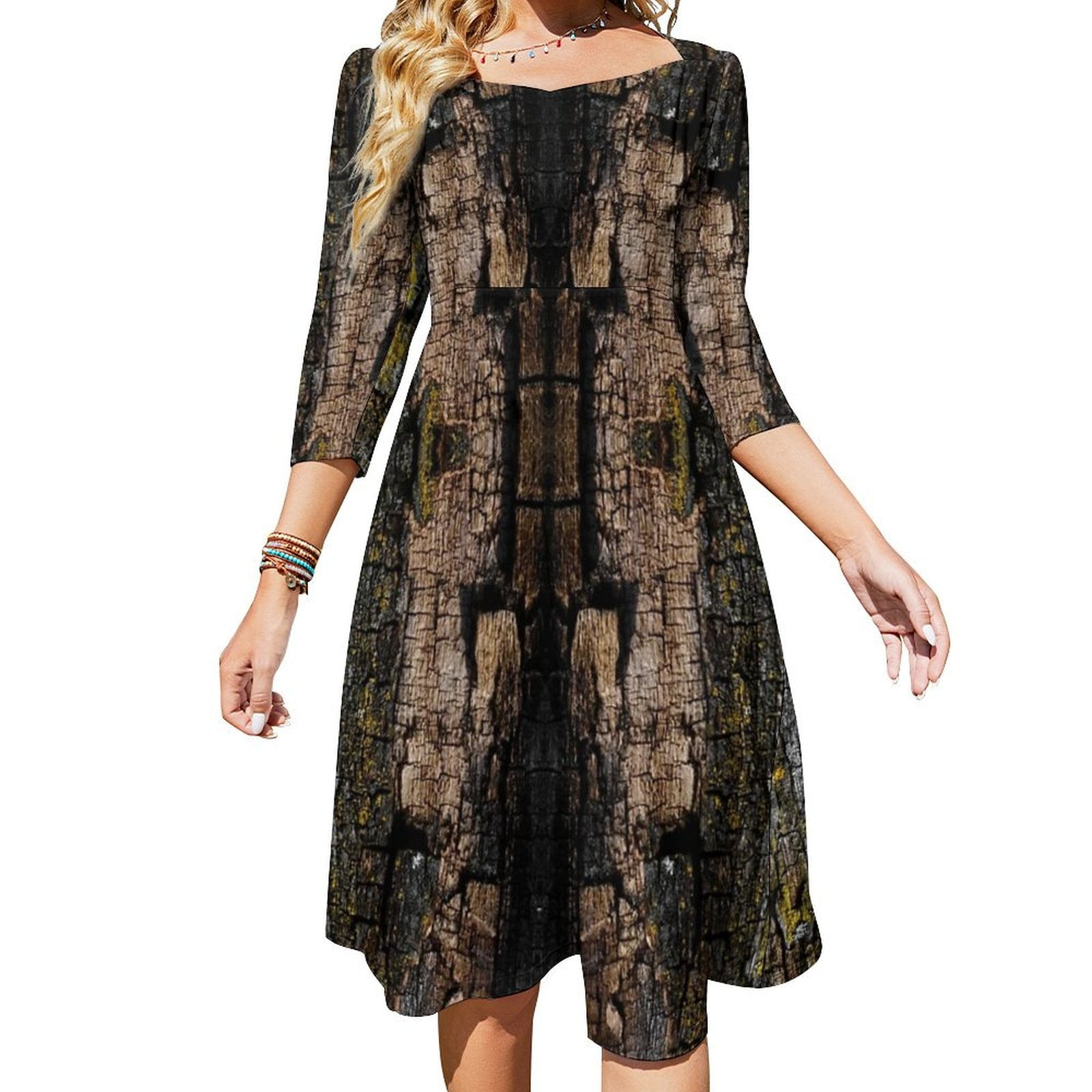 Cool Brown Wood Bark with Yellow Lichen Camo Texture Pattern Sweetheart ...