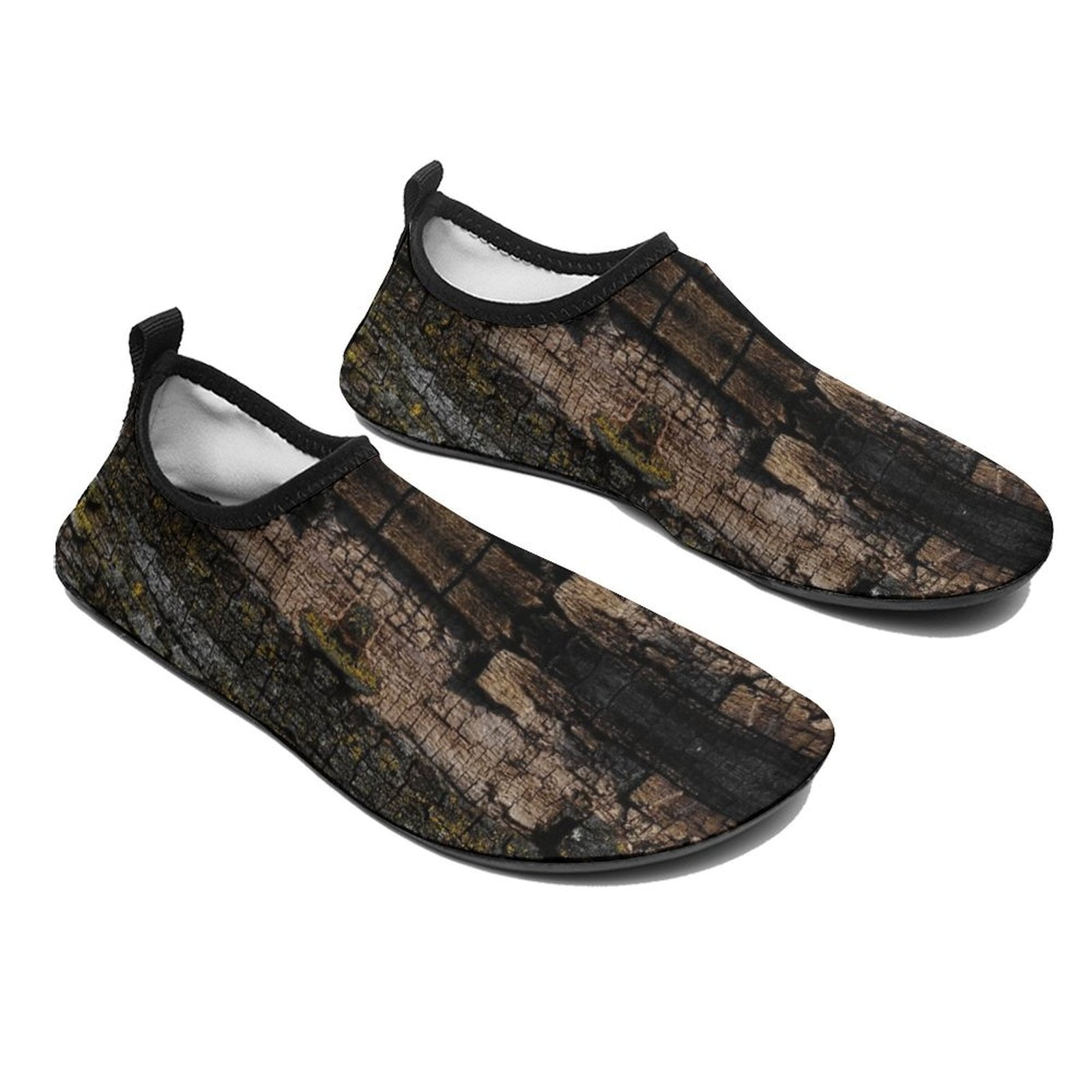 Cool Brown Wood Bark with Yellow Lichen Camo Texture Pattern Water ...