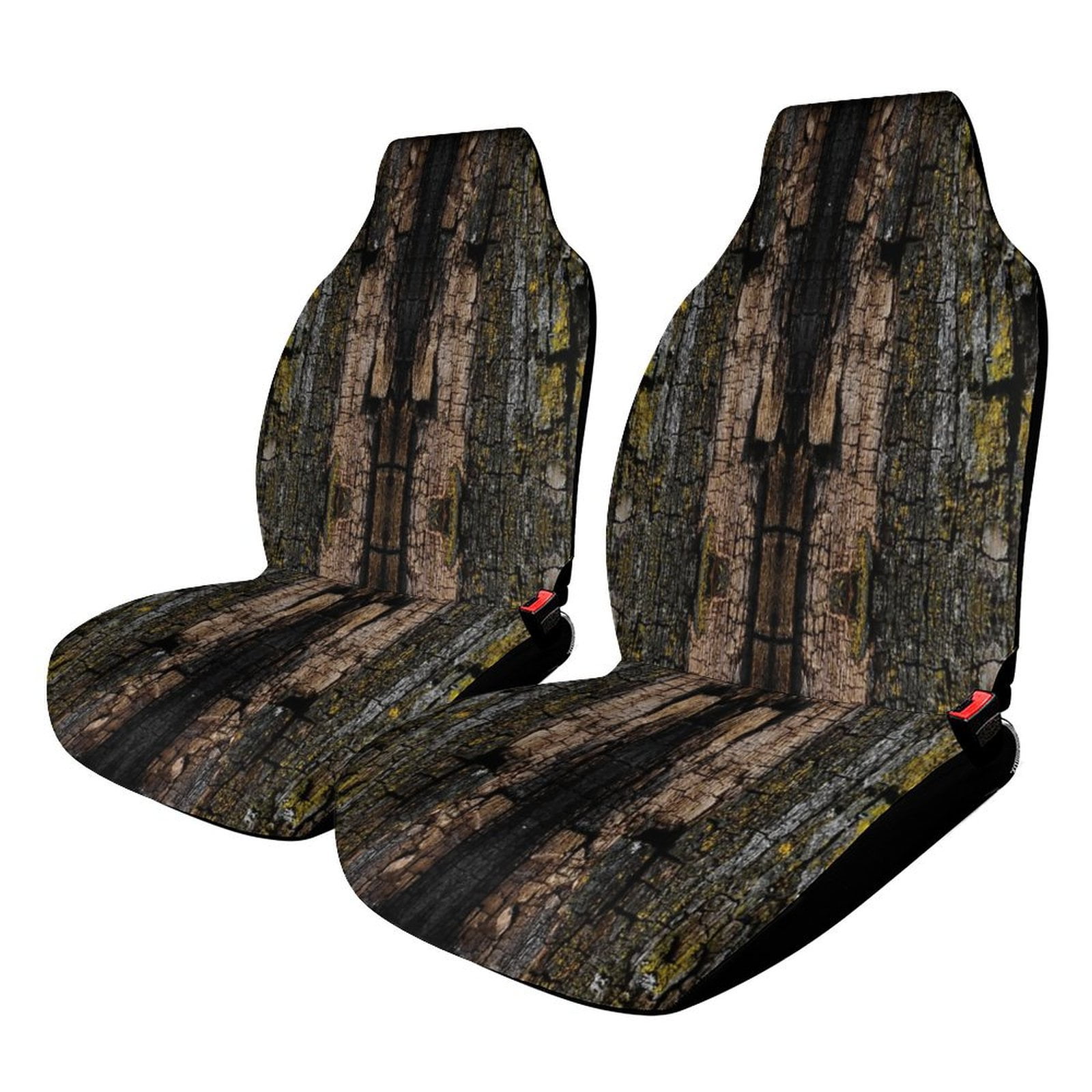 Cool Brown Wood Bark with Yellow Lichen Camo Texture Pattern Car Seat ...