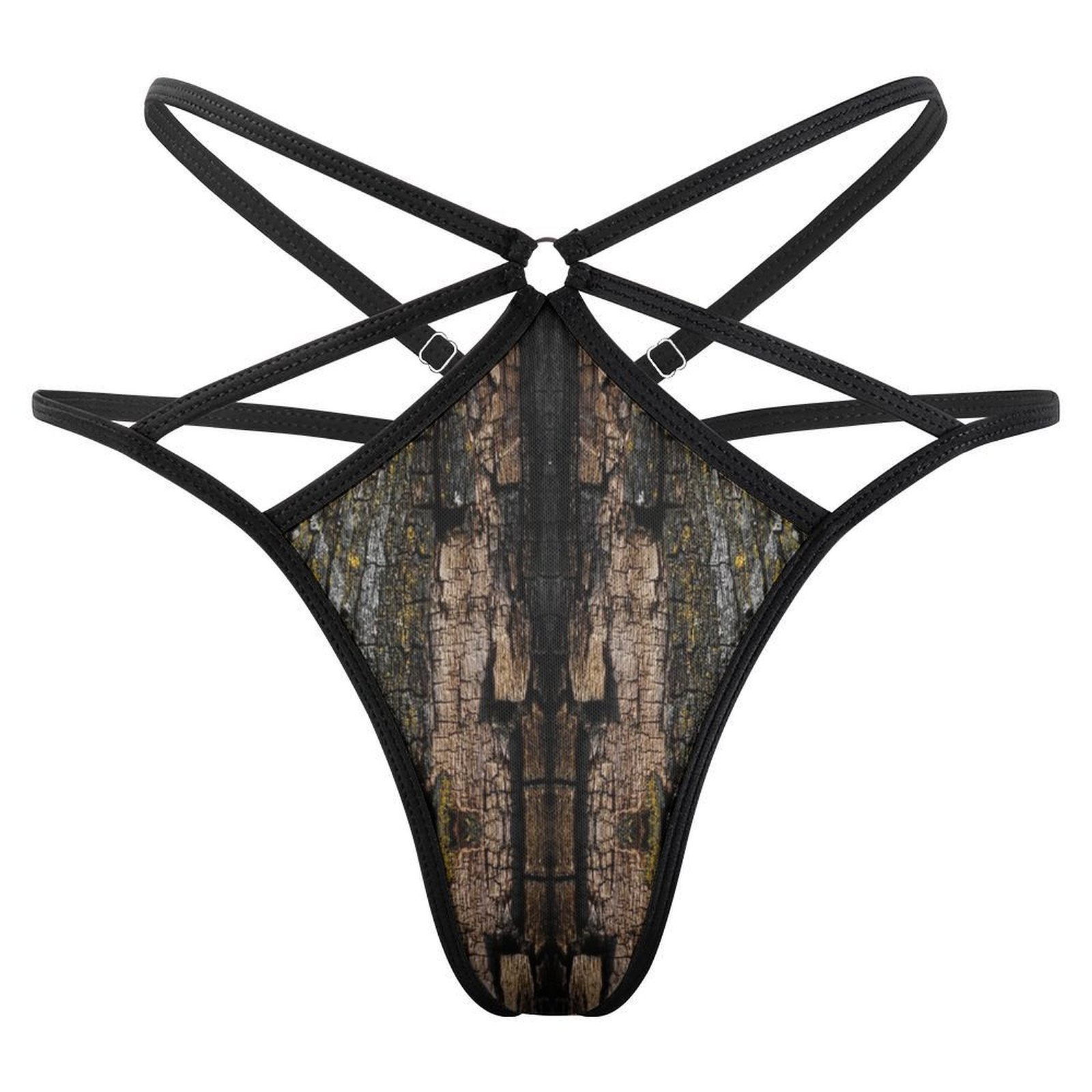 Cool Brown Wood Bark with Yellow Lichen Camo Texture Pattern Open Type ...