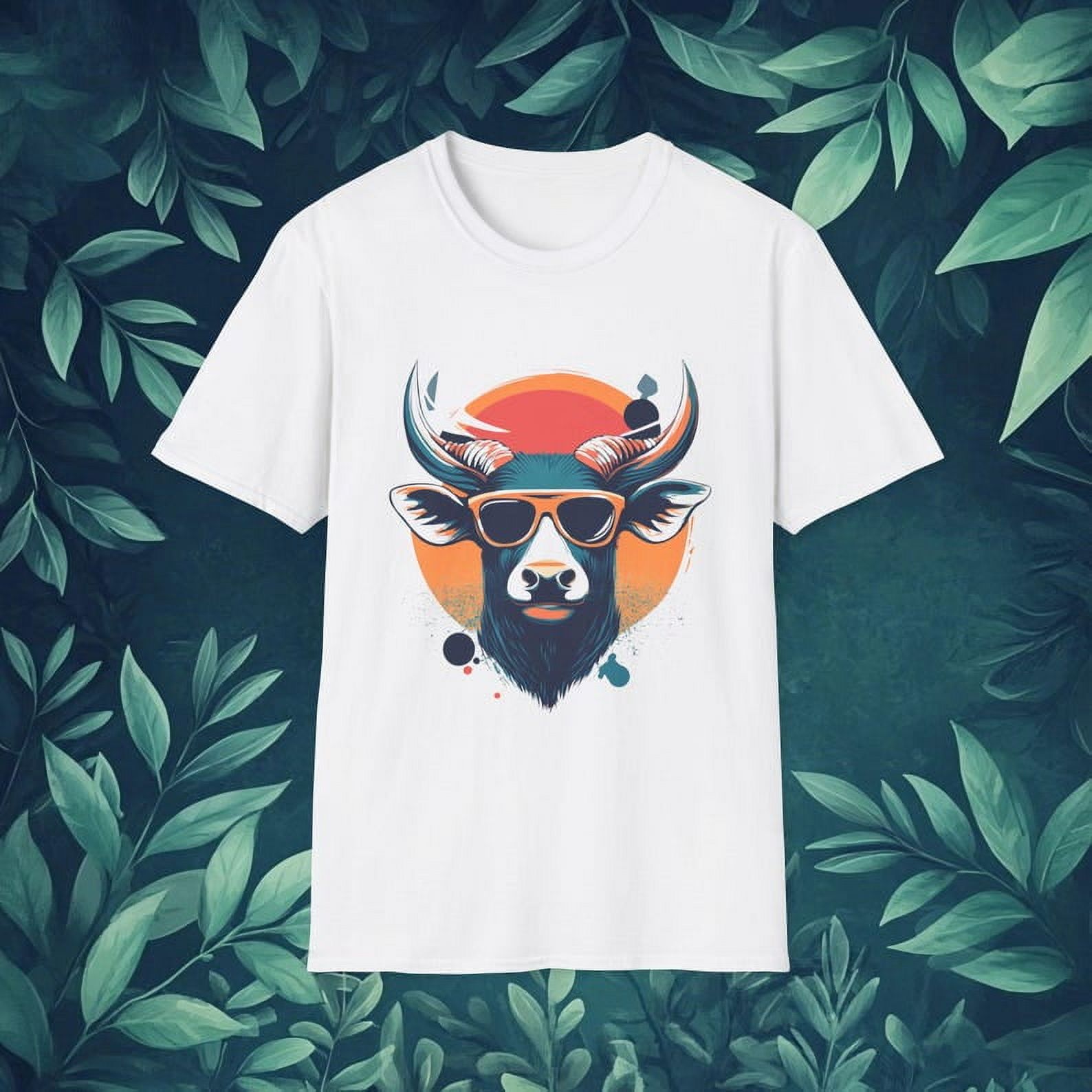 Cool Bull Sunset: Retro Pop Art Bull, Stylized Digital Illustration ...