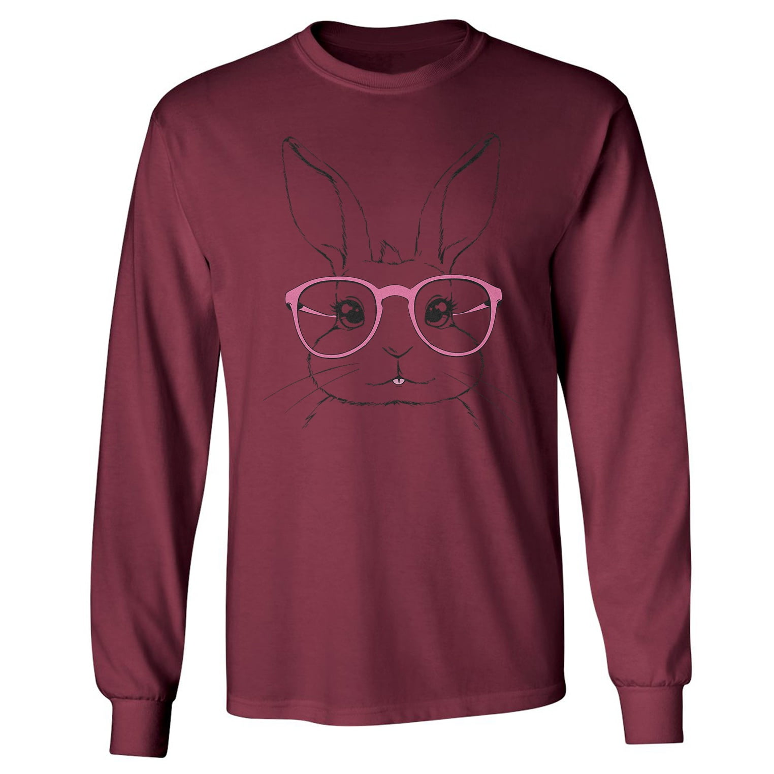 Cool Bunny With Shades - Funny Easter Rabbit Long Sleeve T-Shirt ...