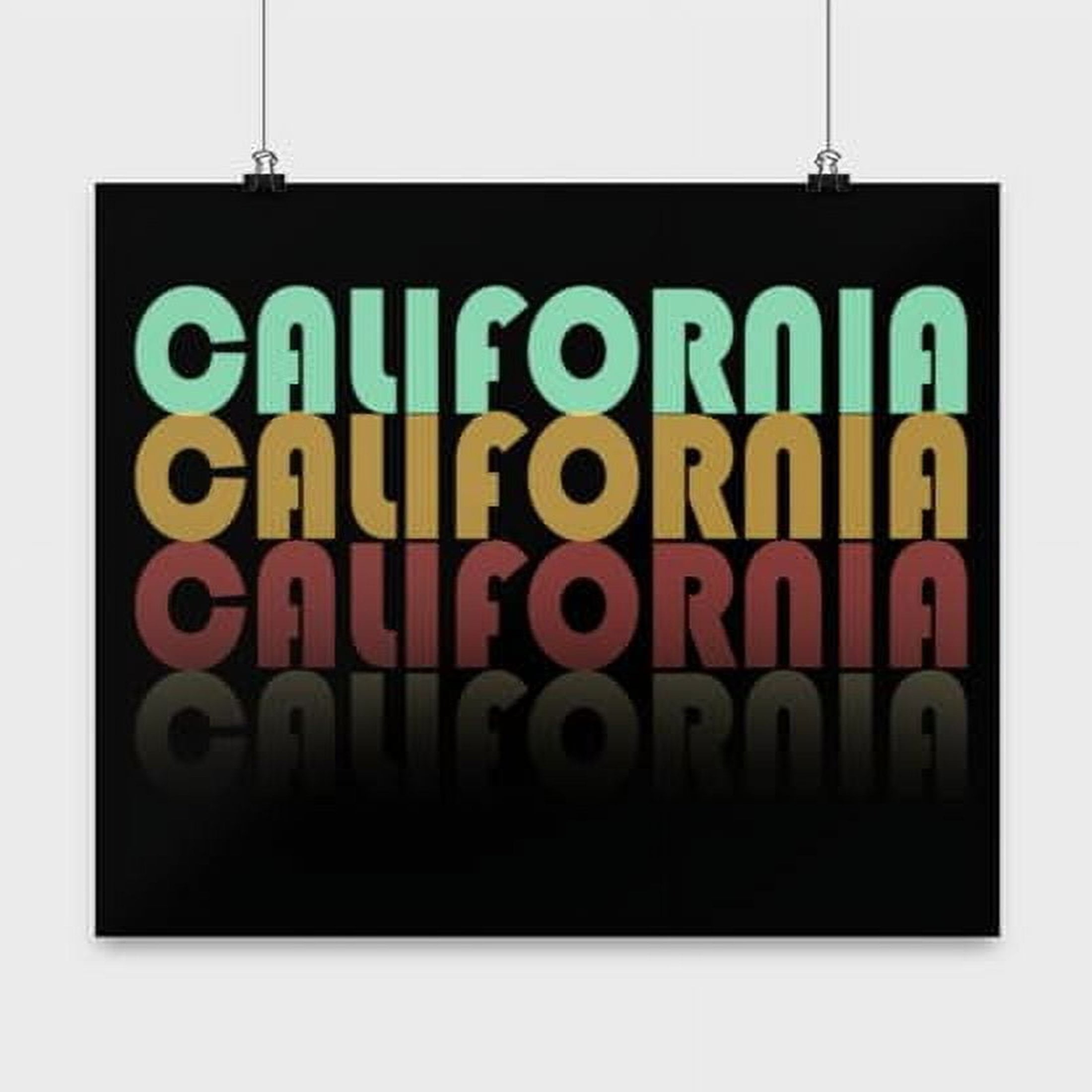 Cool California State Poster, 13x13in Black Wall Art - Perfect Gift for ...
