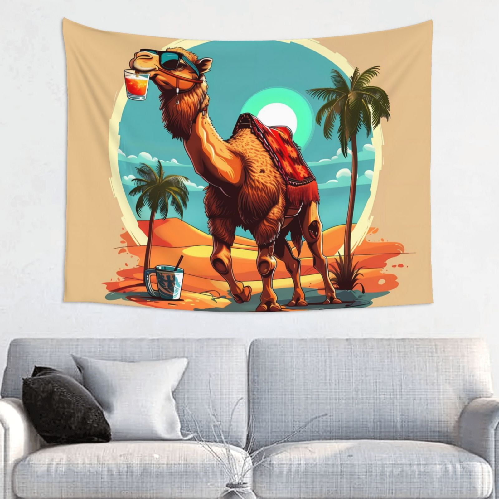 Cool Camel Oasis Vibes Tapestry Home Decor Tapestry Wall Hanging ...